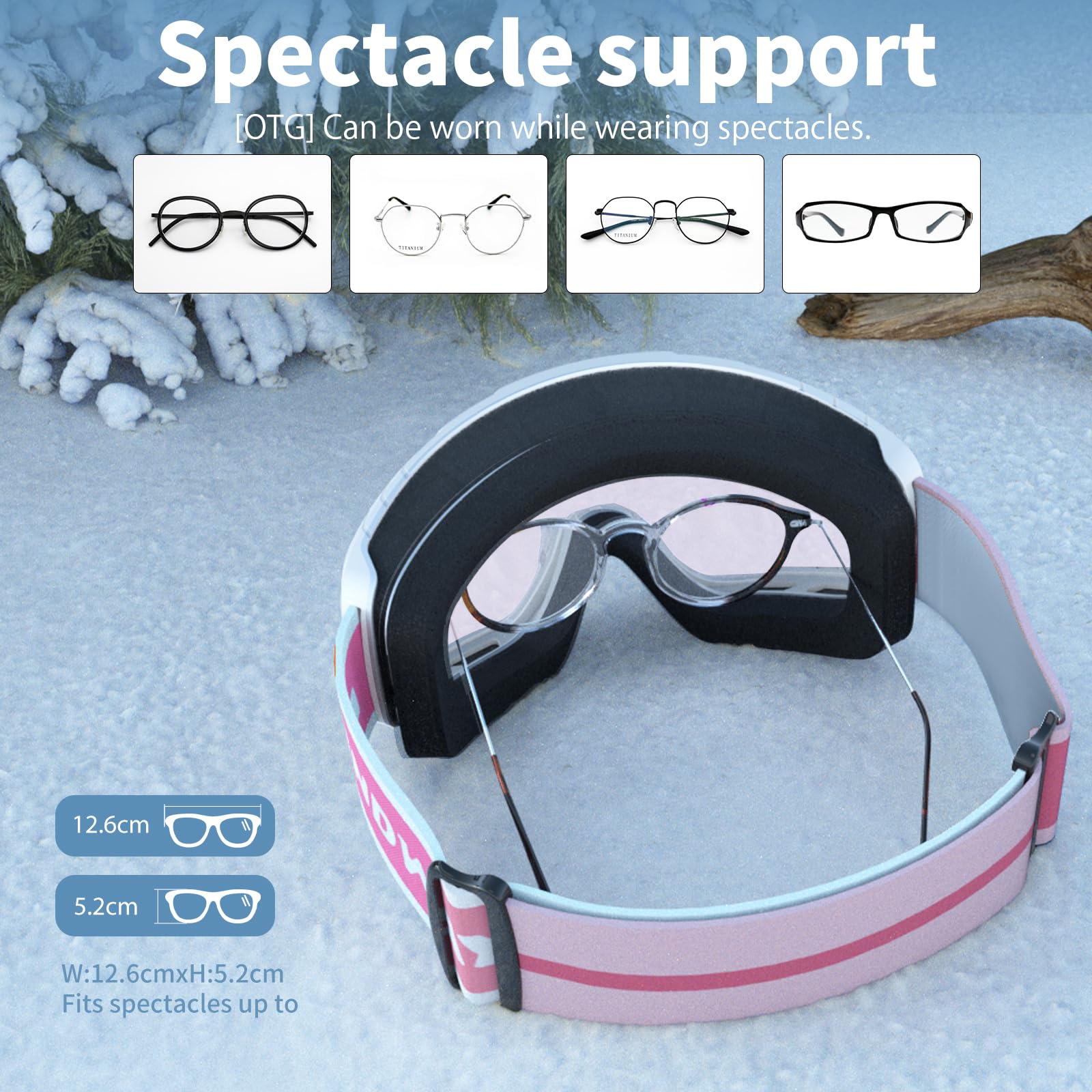 Snapklik.com : Findway OTG Ski Goggles, snow/Snowboard Goggles For Men ...