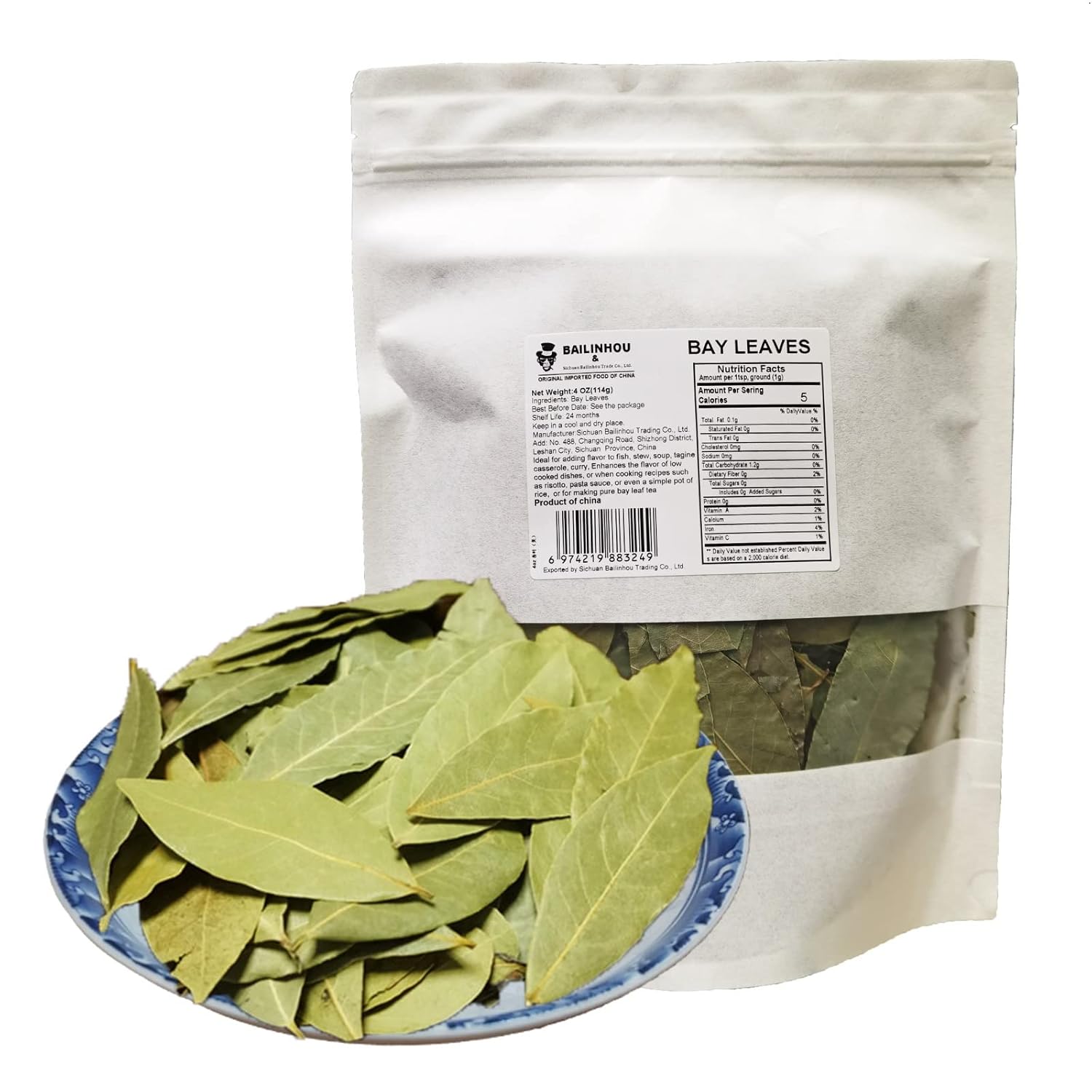 Amazon.com : BAILINHOU Dried bay leaves whole organic 4oz(114g), Non ...