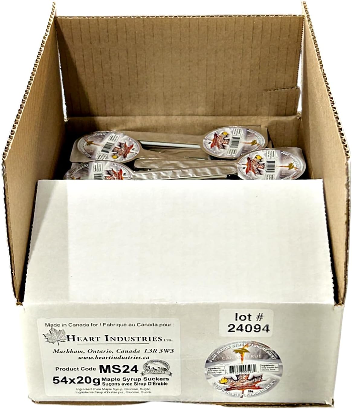 CANADA TRUE Pure Syrup Maple Lollipop 20g/Piece (54 Pieces-Original Box ...