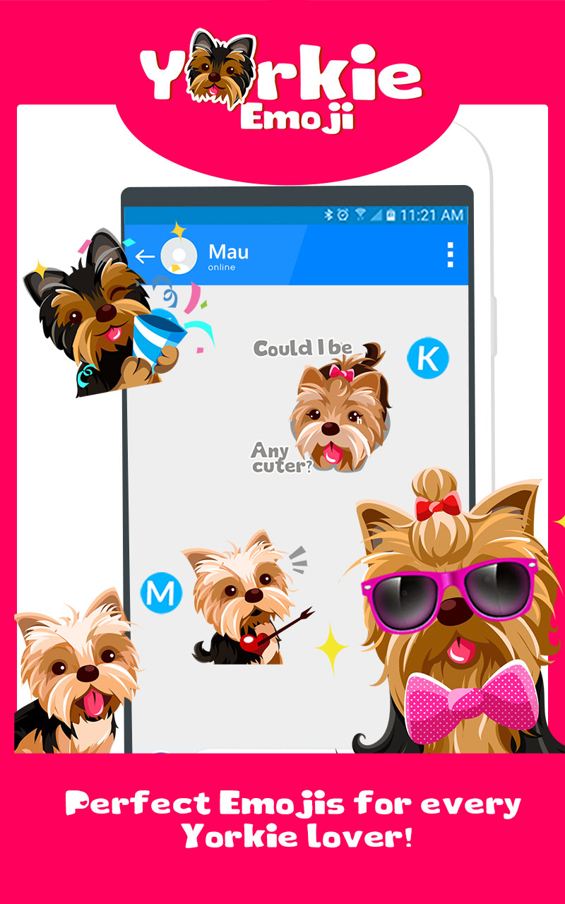 Yorkshire Terrier Dog Emoji Stickers - Yorkie Keyboard App - App on ...