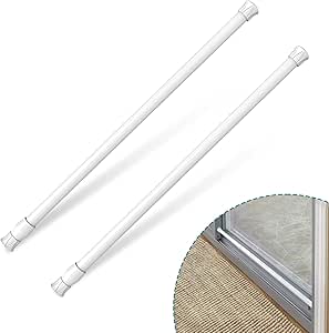 KUANVE 2 Pcs Window Security Bars Adjustable Spring Tension Rod Sliding ...