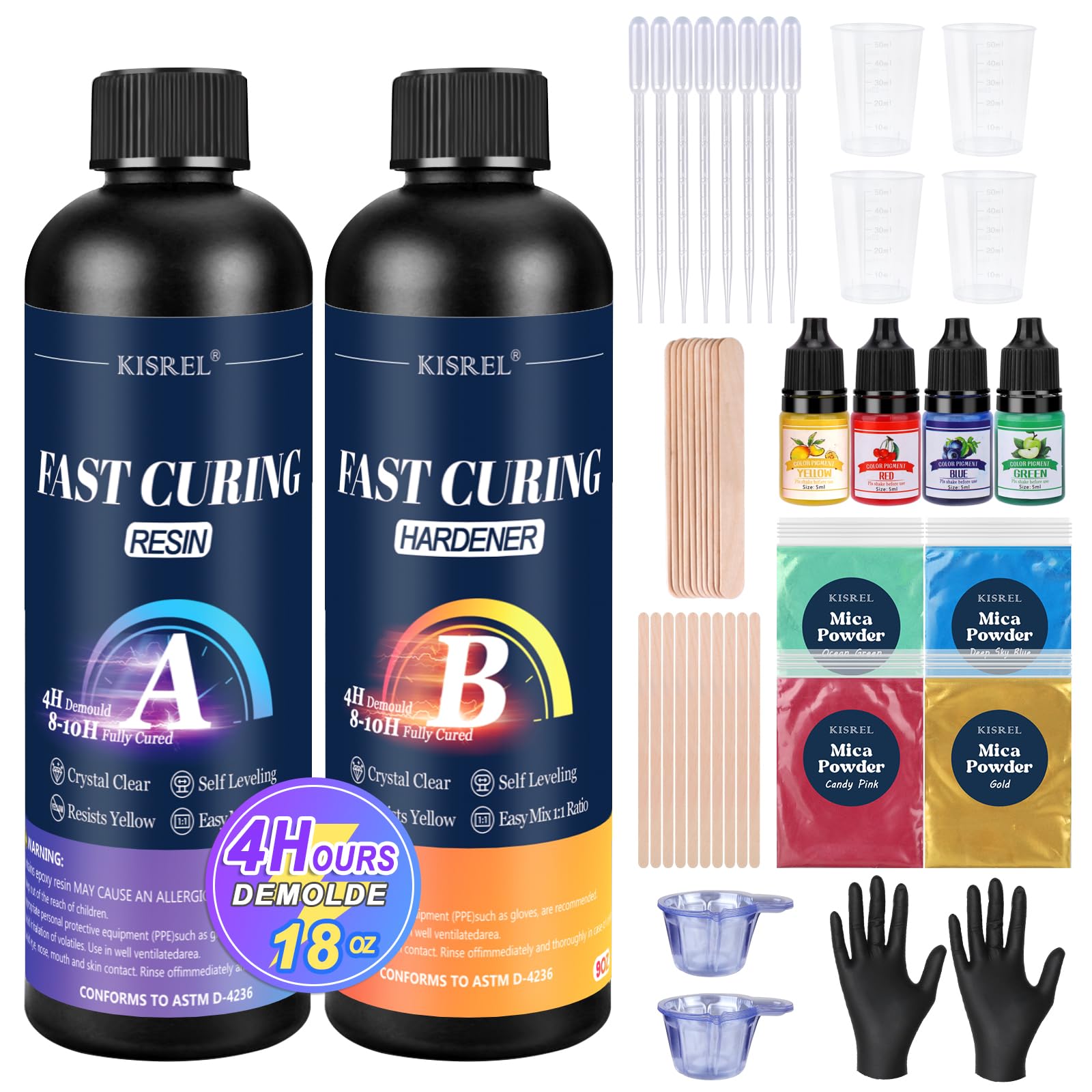 Snapklik.com : Fast Cure Epoxy Resin, 18oz Quick Cure Resin - 4 Hour ...