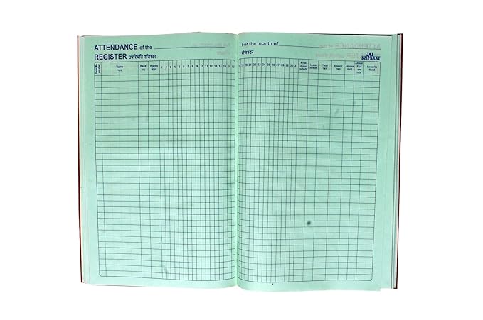 SAMEER SALES Attendance Register Signature Time in & Out Register (70 ...