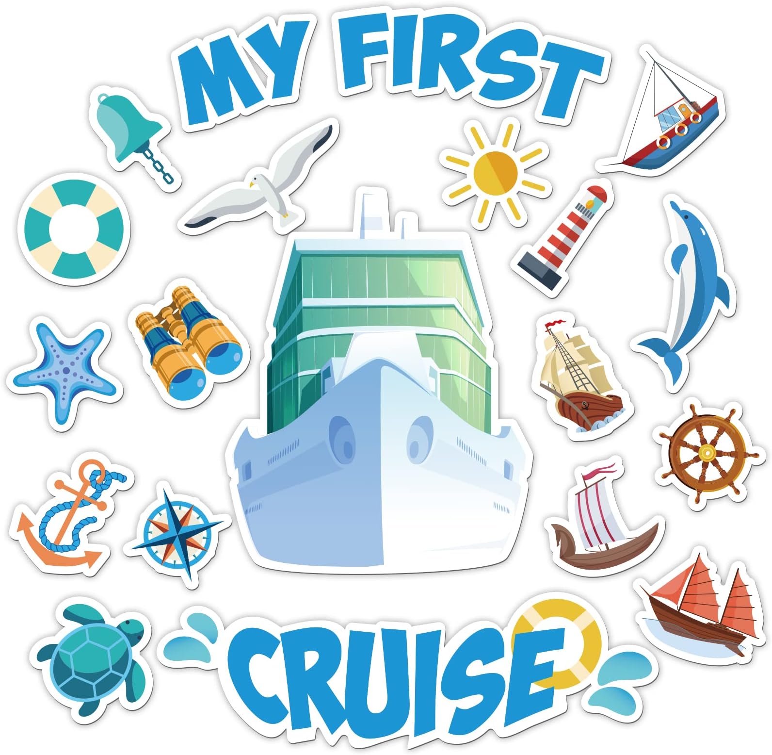 Amazon.com: Leumoi 27 Pcs Nautical Cruise Door Magnets Decorations ...