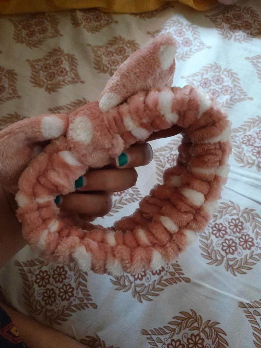 MINISO Polka Dot Hair band Headwrap, Velvet Headband for Makeup or ...