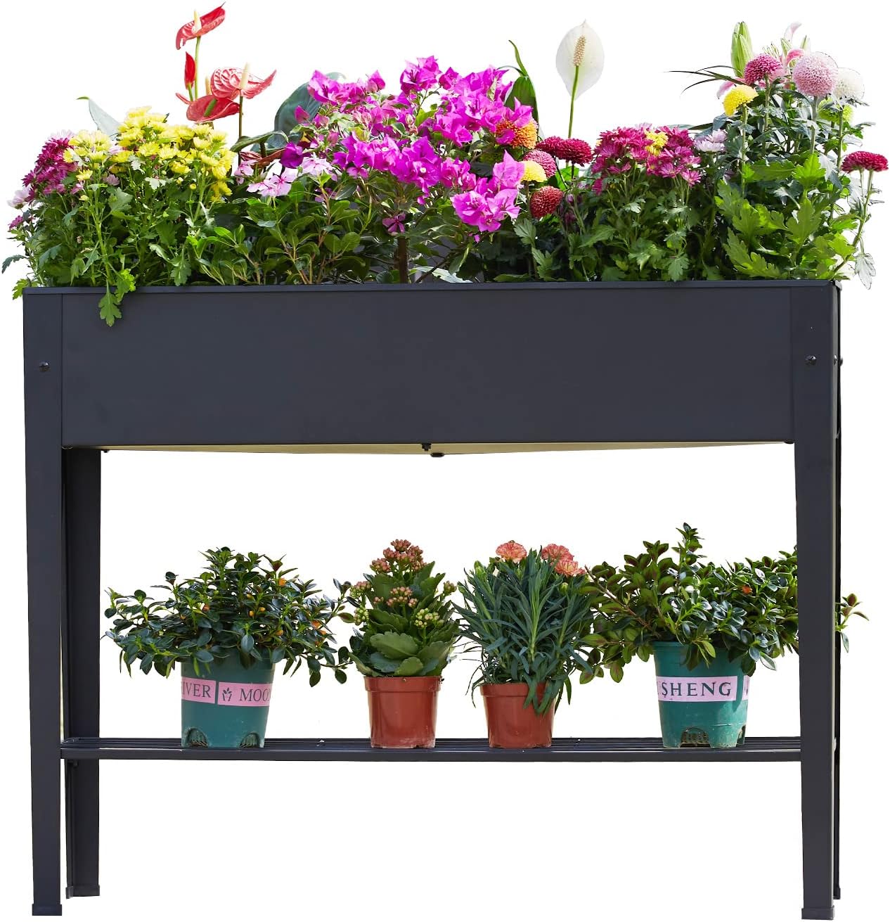 Amazon.com : Raised Garden Bed, Metal Planter Box Elevated Garden Bed ...