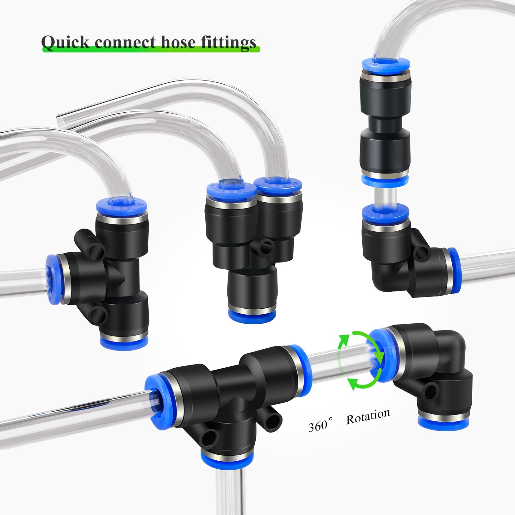 Snapklik.com : HOFUJNG 1/4" OD Push Connect Fittings Kit - 40pcs