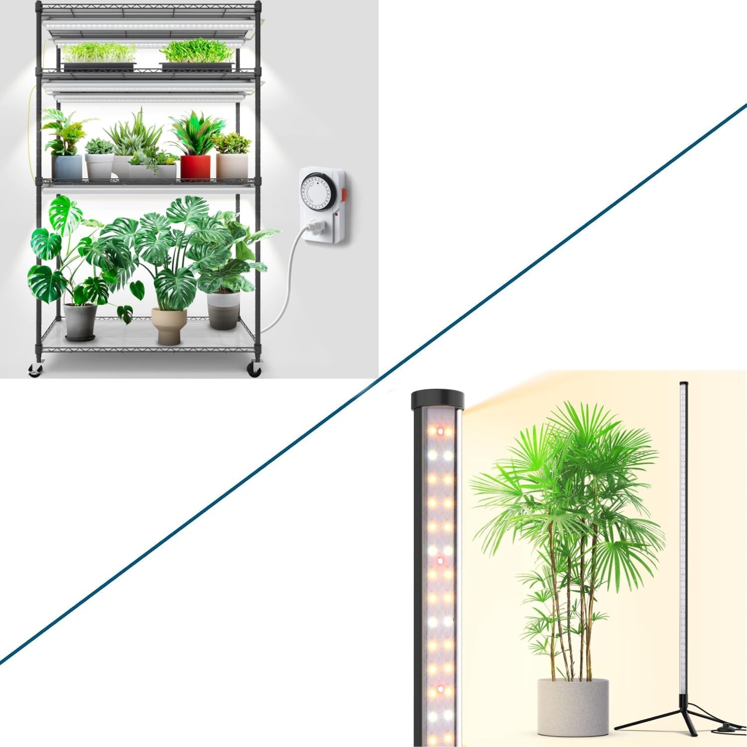 Amazon.com: Barrina Grow Lights for Indoor Plants with Stand, 42W 169 ...