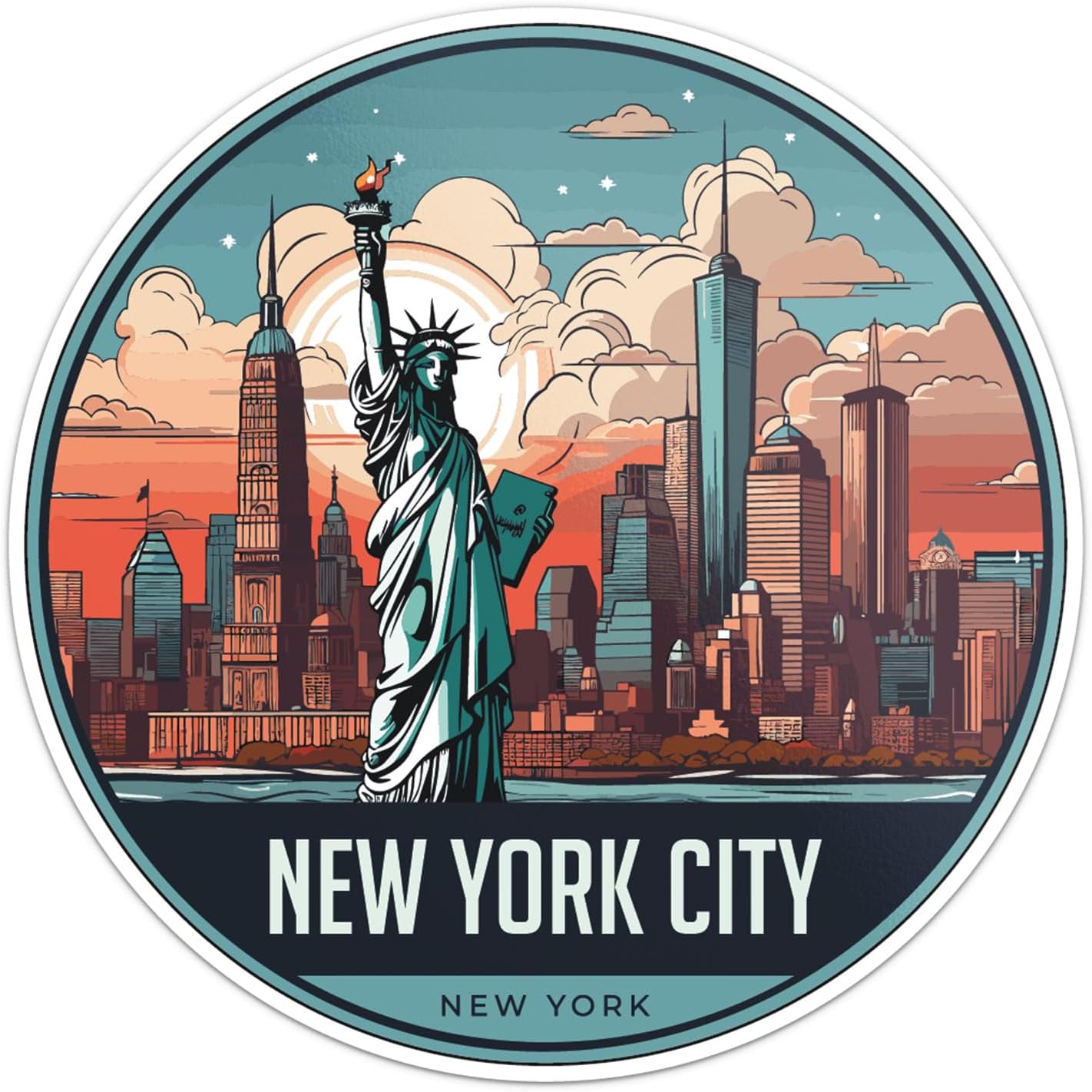 Amazon.com - New York City Sticker - Waterproof Vinyl Decal for Car ...