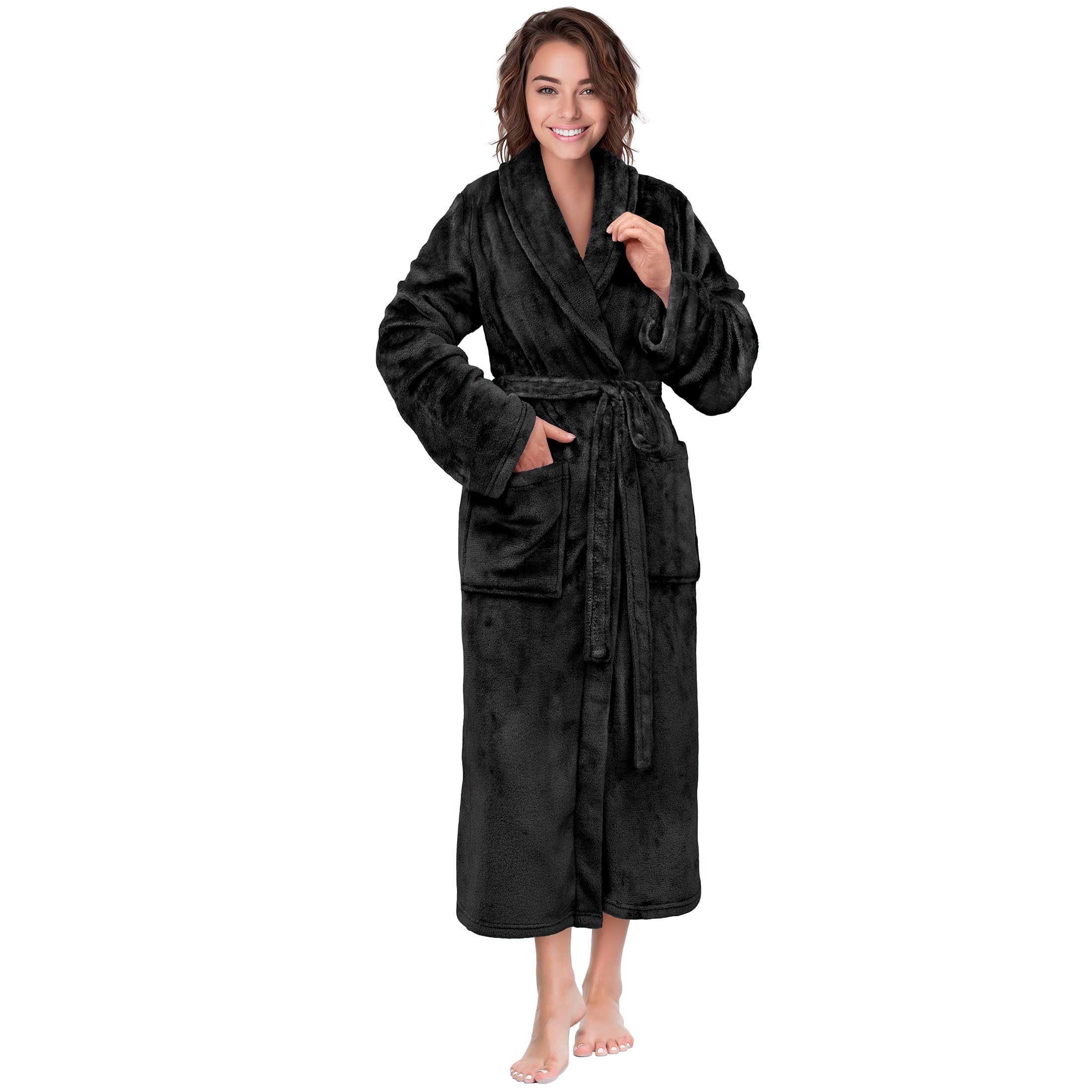 PAVILIA Women Robe Fleece Plush Soft, Fluffy Fuzzy Cozy Warm ...