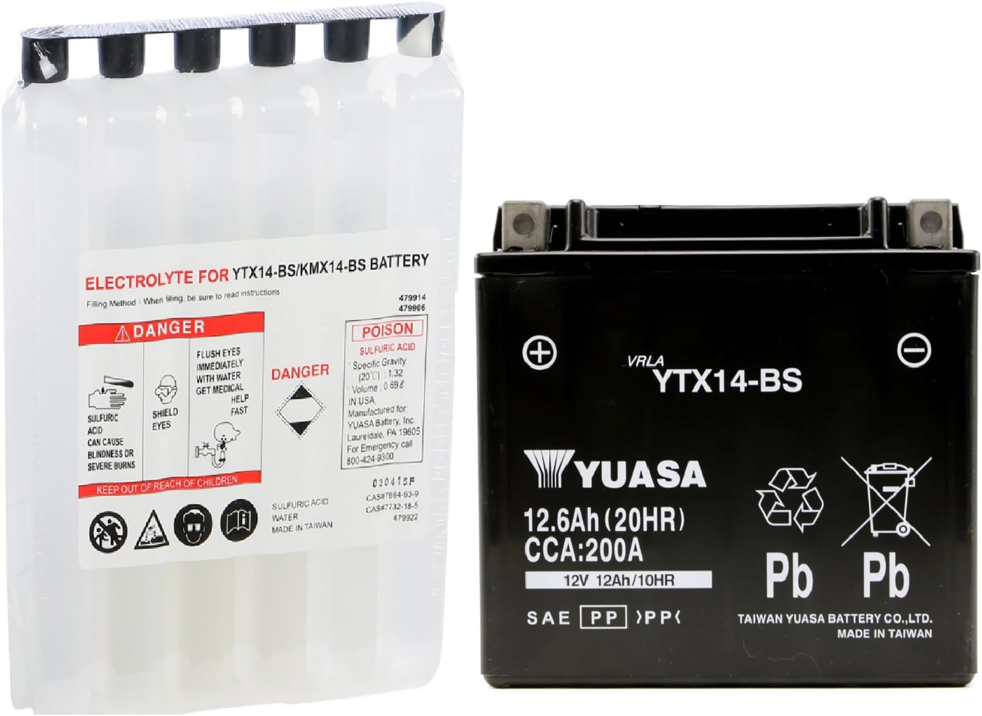 Yuasa YTX14-BS AGM Battery, Batteries - Amazon Canada