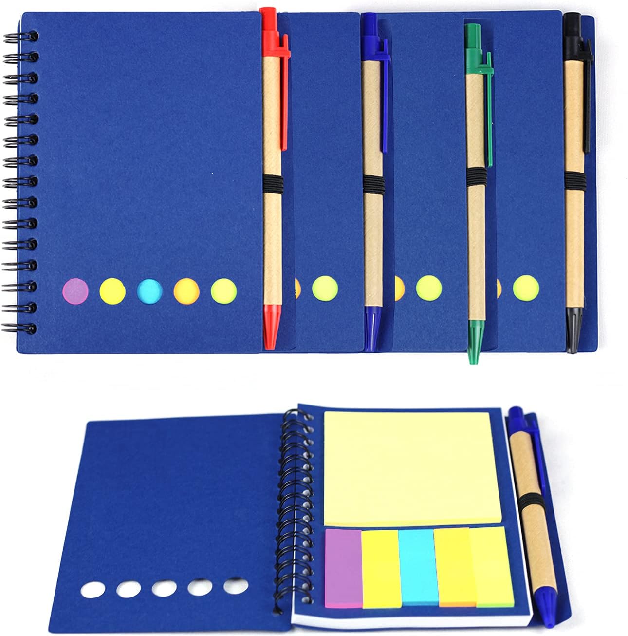 Amazon.com : Kisdo 4 Packs Lined Spiral Notebook Kraft Paper Cover ...