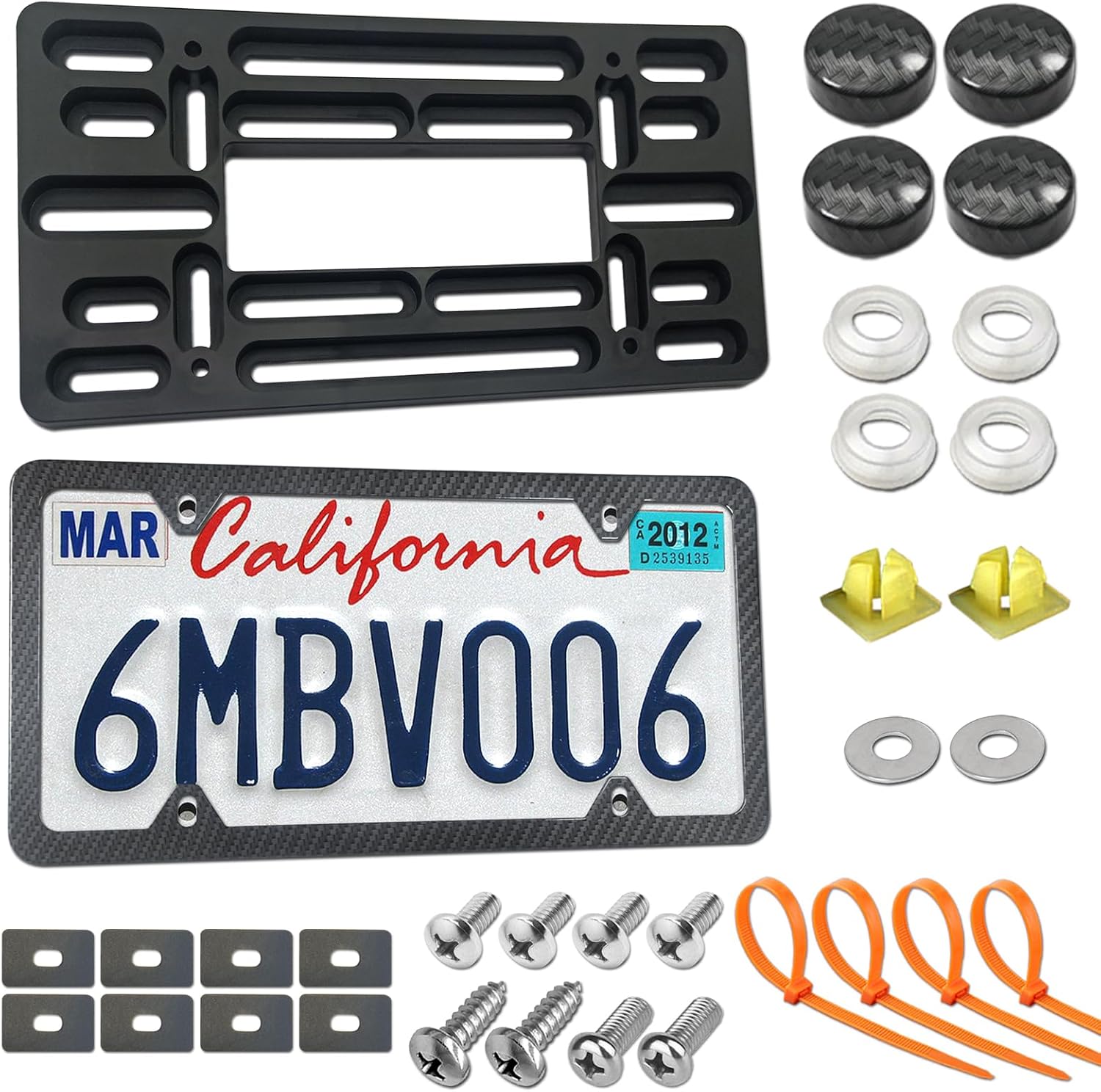 Amazon.com: ZXFOOG Front License Plate Mounting Kit- Bumper License ...