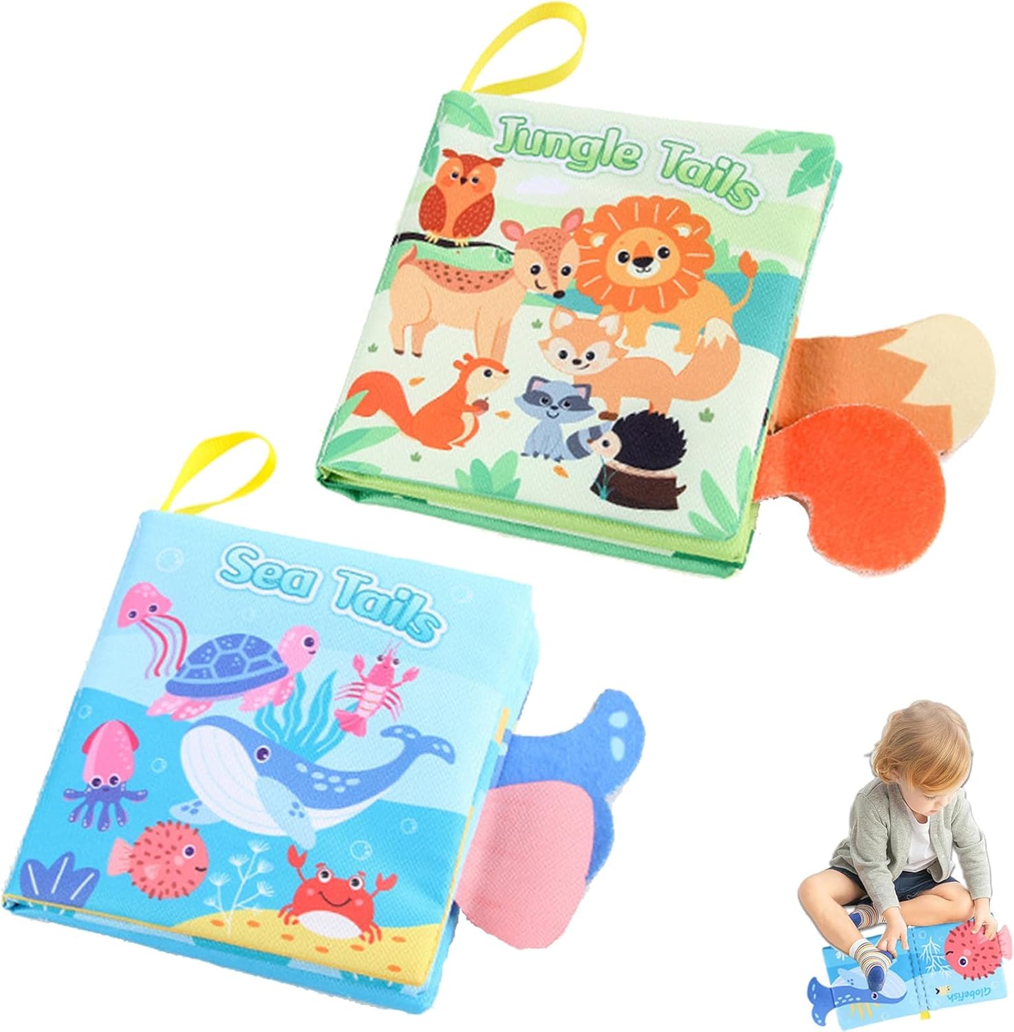 ARROMI 2 Pack Cloth Books for Babies, Baby Books 6-12 Months, Sensory ...