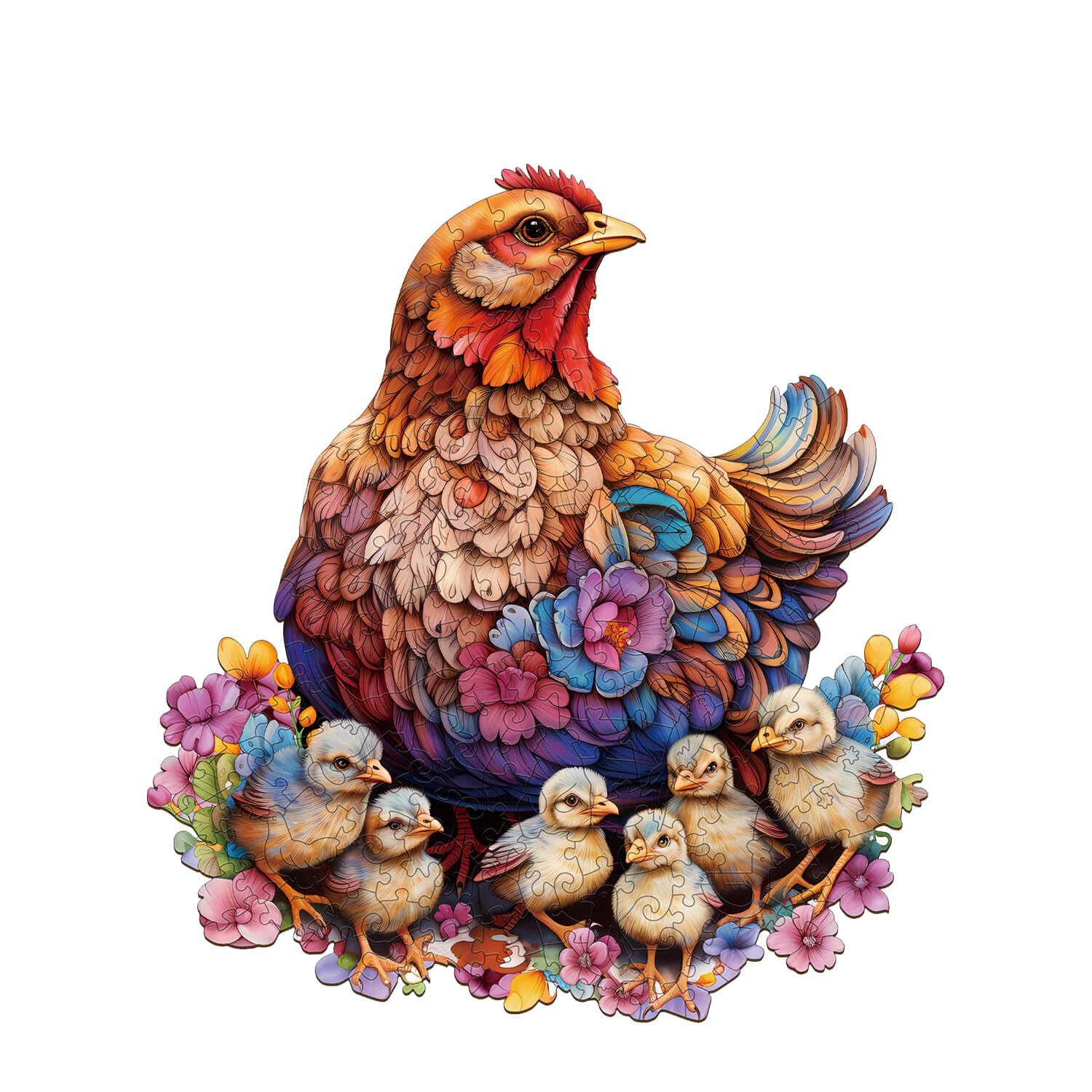 Amazon.com: Jigfoxy Wooden Puzzle for Adults, Hen and Chicks Wooden ...