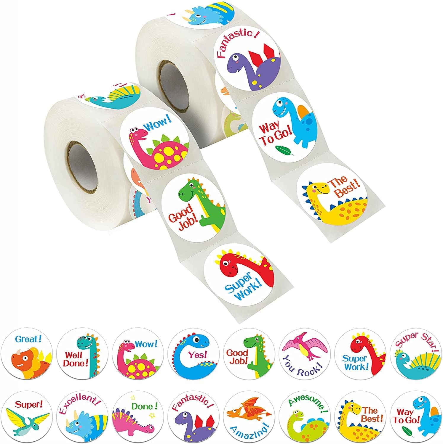 Amazon.com: Motivational Stickers 1 inch Cartoon Animal Stickers Rolls ...