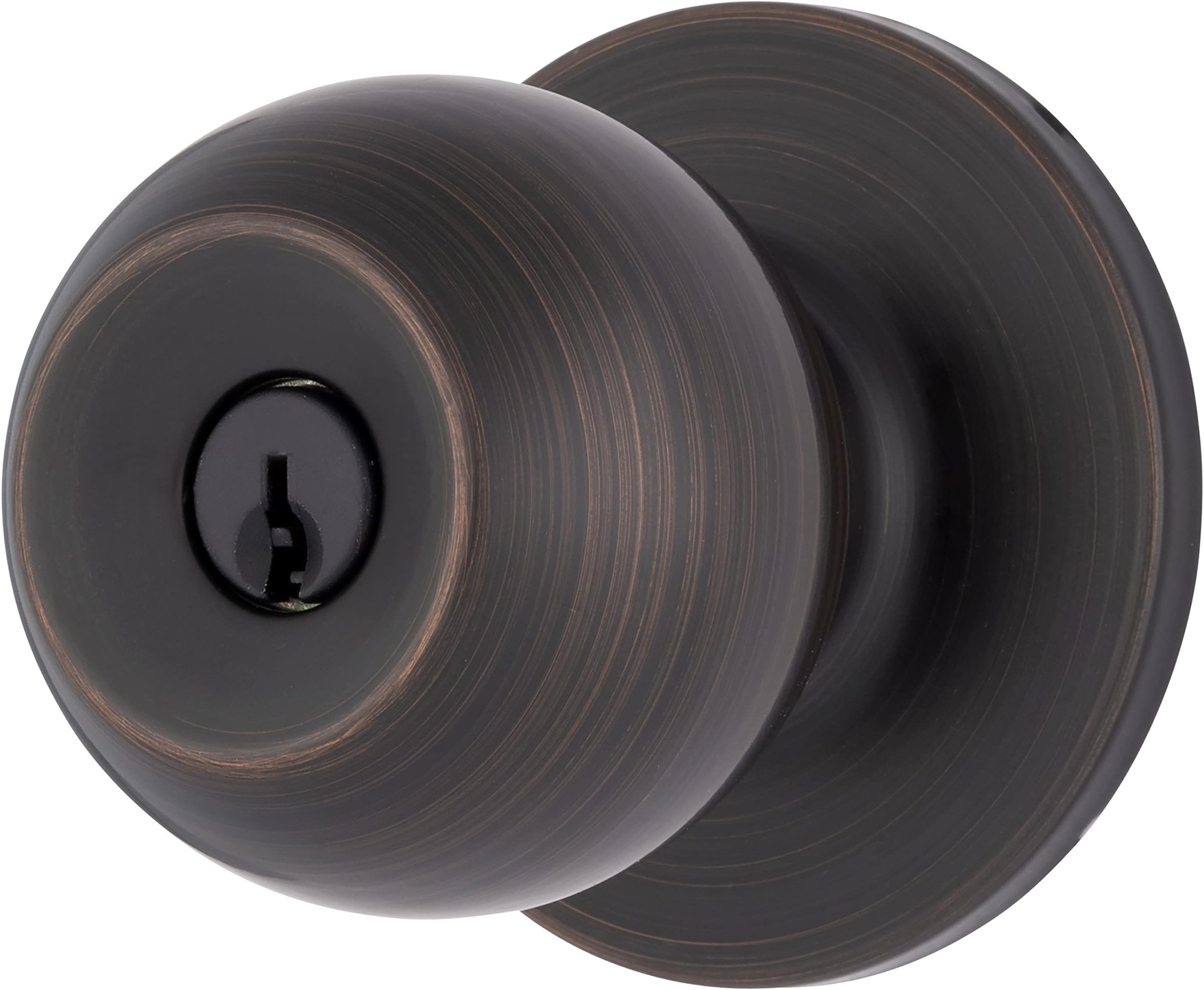 Kwikset Juno Entry Door Knob with Lock and Key, Secure Keyed Handle Exterior, Front Entrance and ...