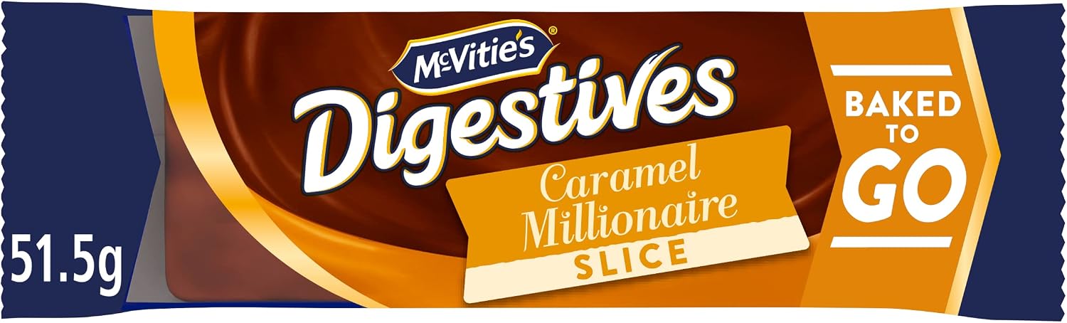 McVitie's 'Baked To Go' Caramel Digestive Slice, Pack Of 12 x 51.5g ...