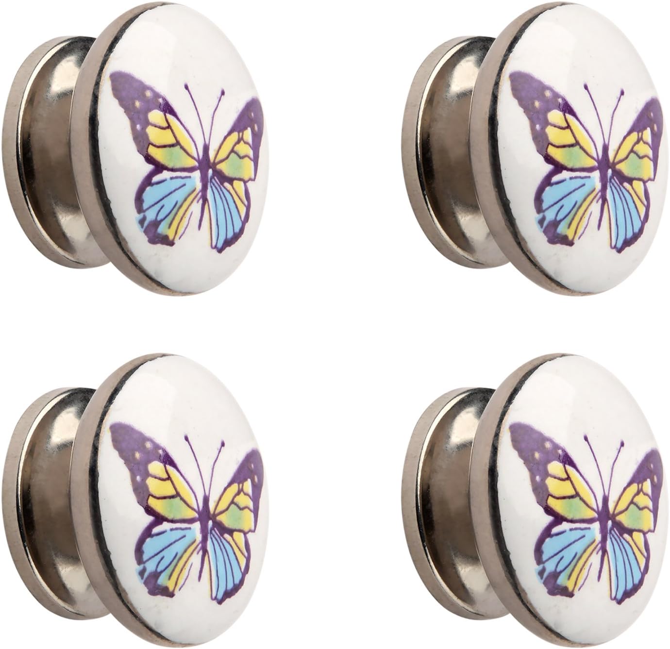 HOBKNOBS Fluted Ceramic Polished Brass Cabinet/Drawers Knob Cream/Gold (6). : Amazon.in: Home ...