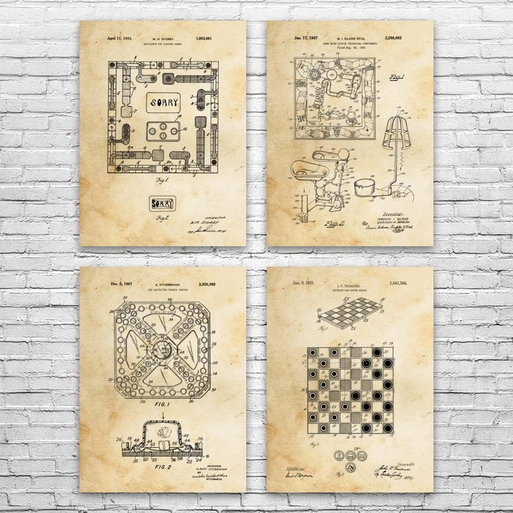 Amazon.com: Board Game Posters Set of 4 (20x30), Play Room Decor ...