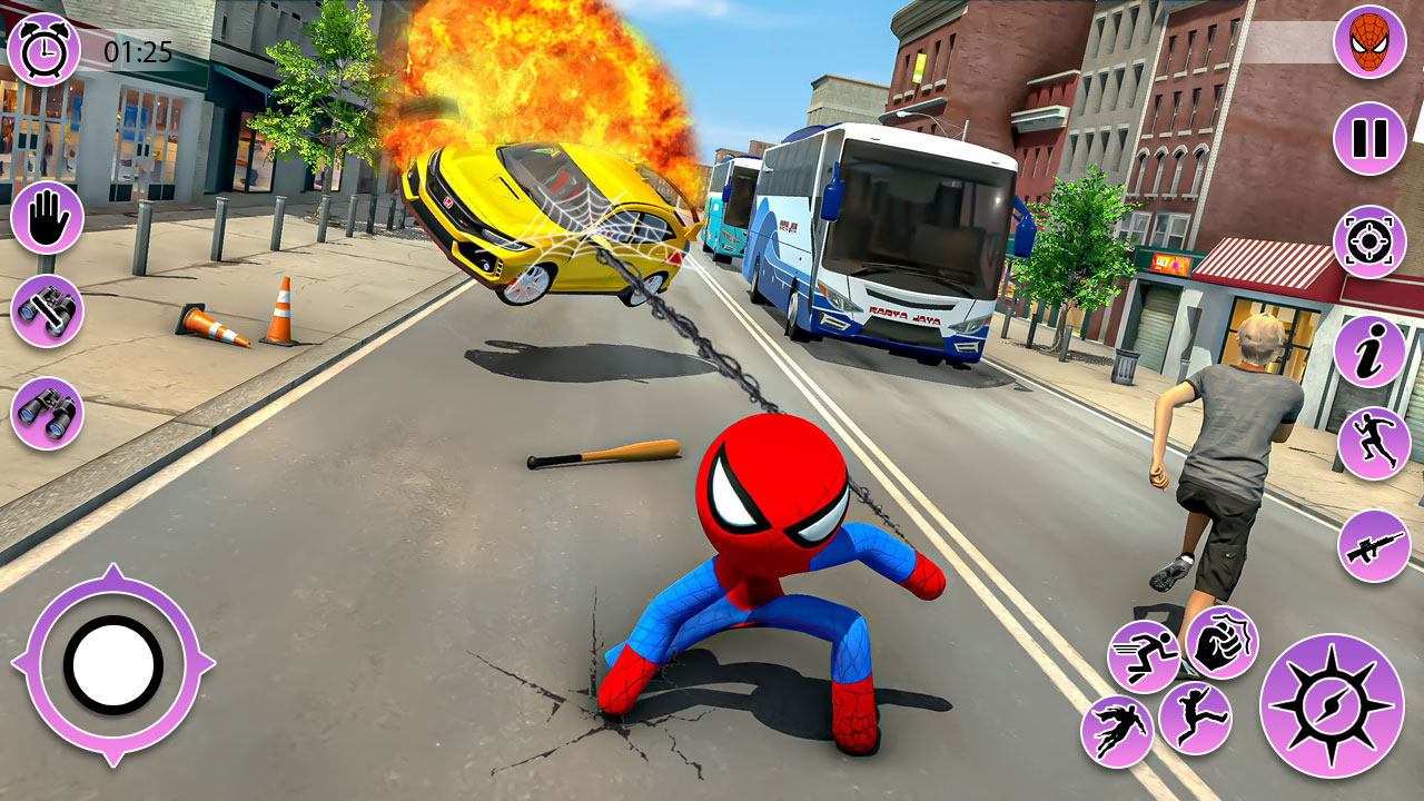 Super Flying Stickman Spider Open World Game: Real Stick Rope Hero ...