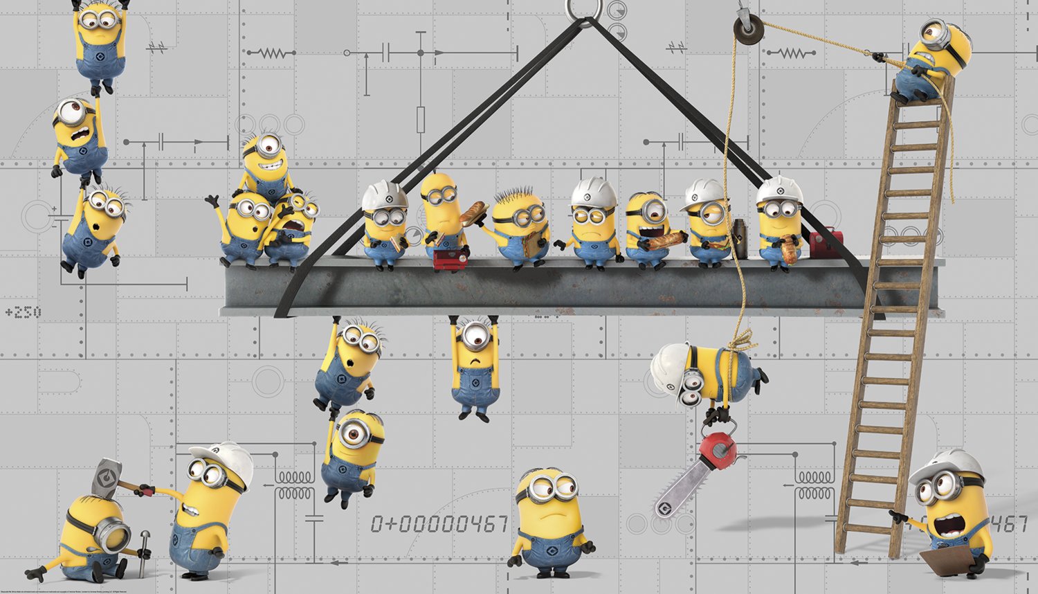 Minions At Work Spray and Stick Removable Wall Mural by RoomMates, 10.5 ...