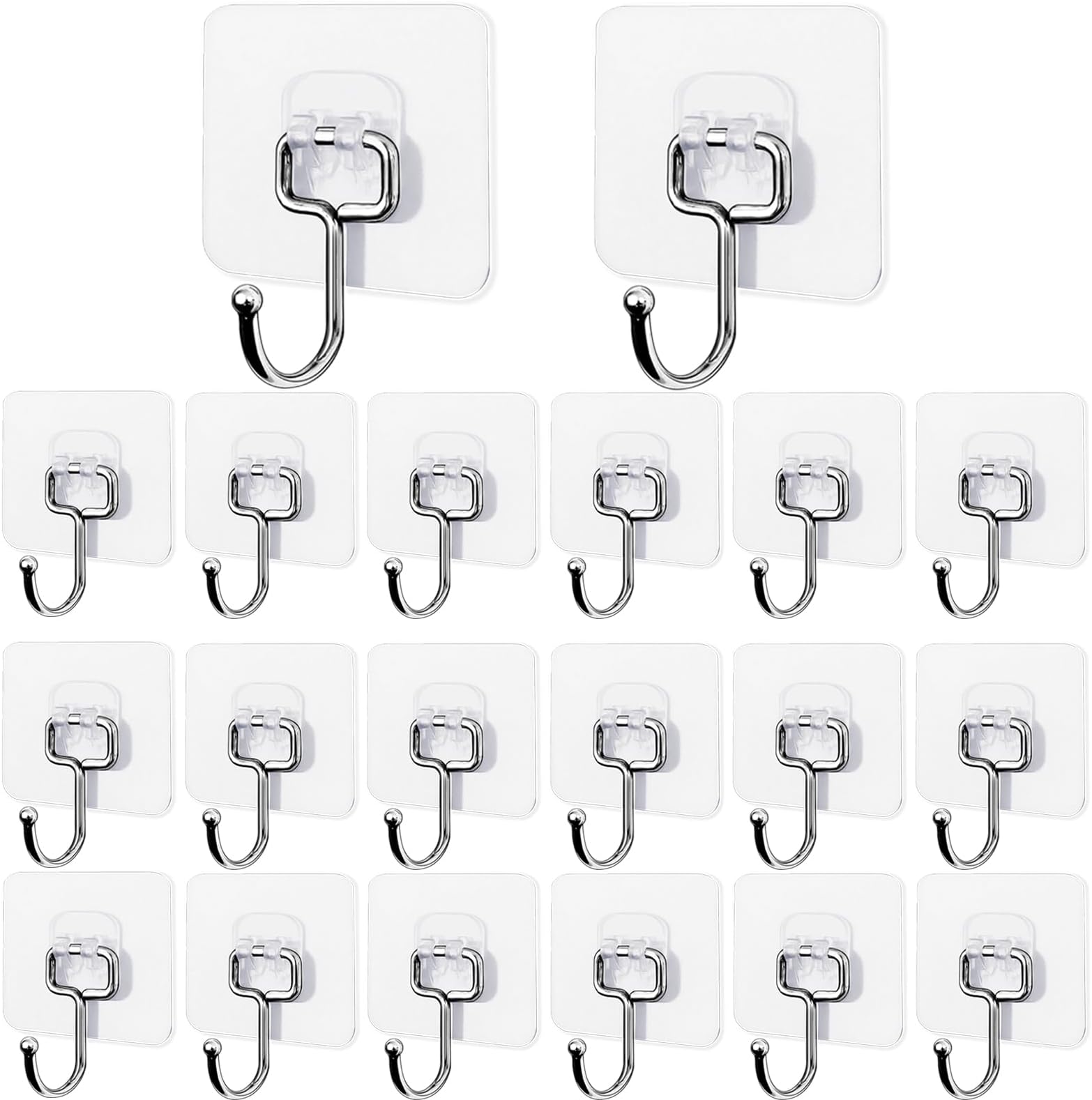 Yukrilt 12PC Adhesive Wall Hooks Heavy Duty Larger Sticky Hooks for ...
