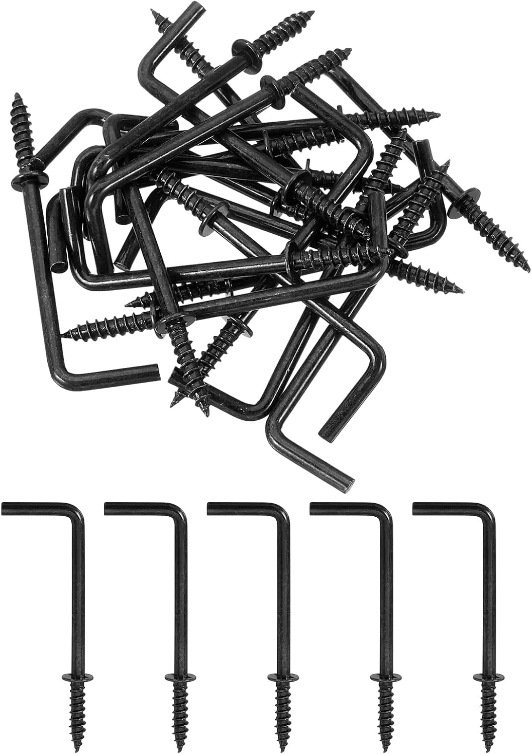 Amazon.com: Uxcell 40pcs 2" L-Shaped Carbon Steel Right Angle Hooks ...