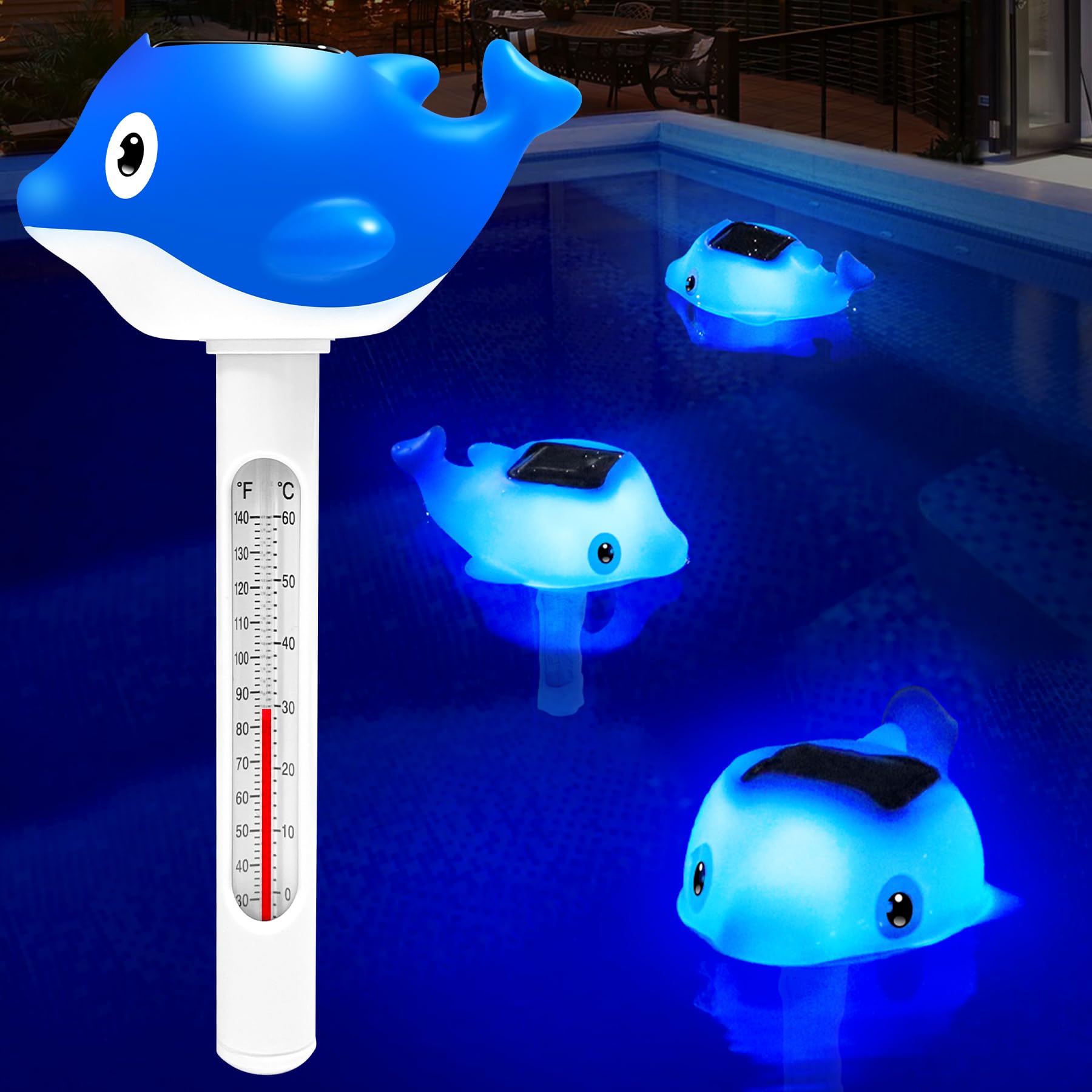 Amazon.com: LanBlu Solar Pool Thermometer,2024 Floating Pool ...