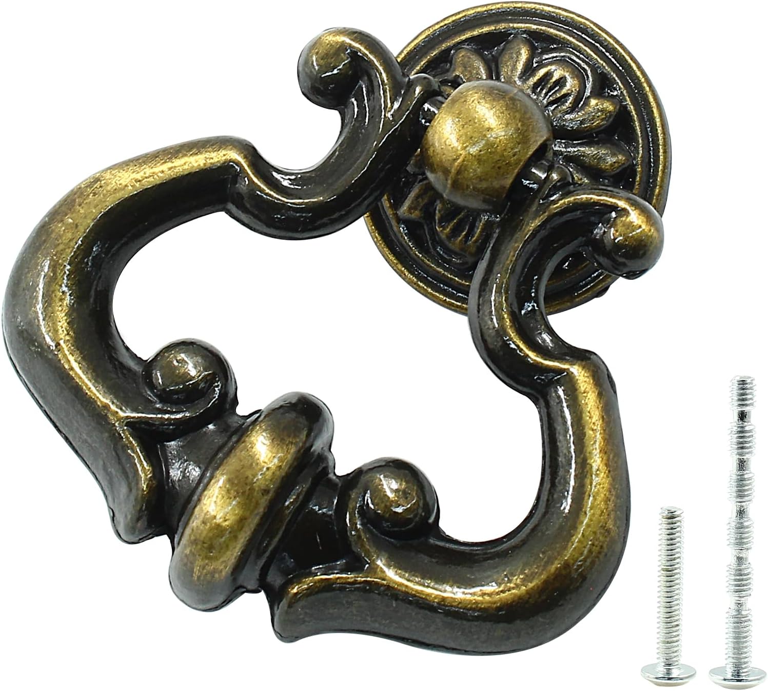 Unlorspy Antique Brass Cabinet Pulls, 2 inch Vintage Drawer Pulls ...