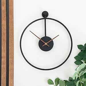 Amazon.com: OAKOA Modern 12 Inch Silent Wall Clock - Black Metal Clock ...