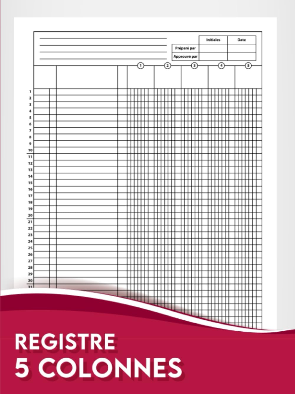 Amazon.com: Registre 5 Colonnes: Livre comptable 5 colonnes pour le ...