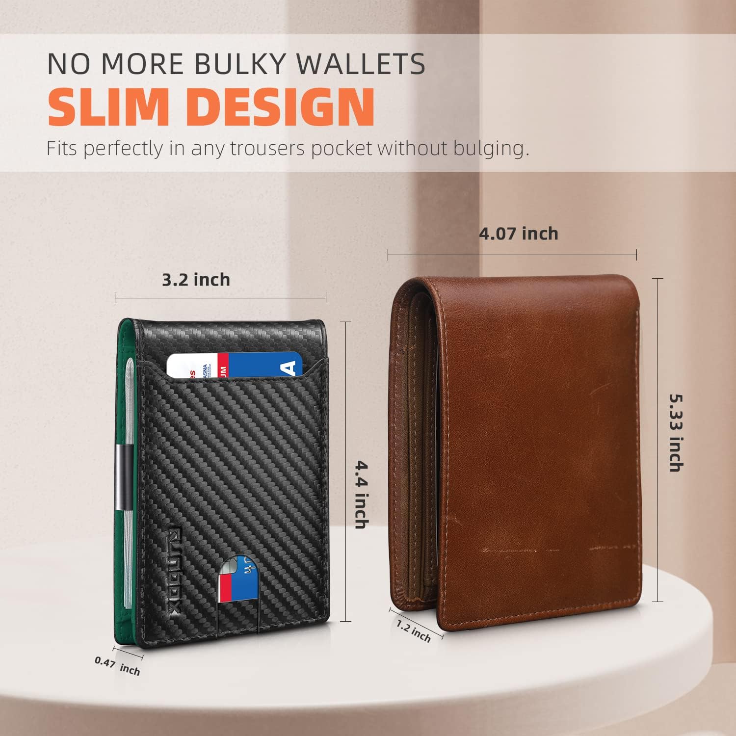 Snapklik.com : RUNBOX Money Clip Wallets For Men,Slim Leather Mens ...