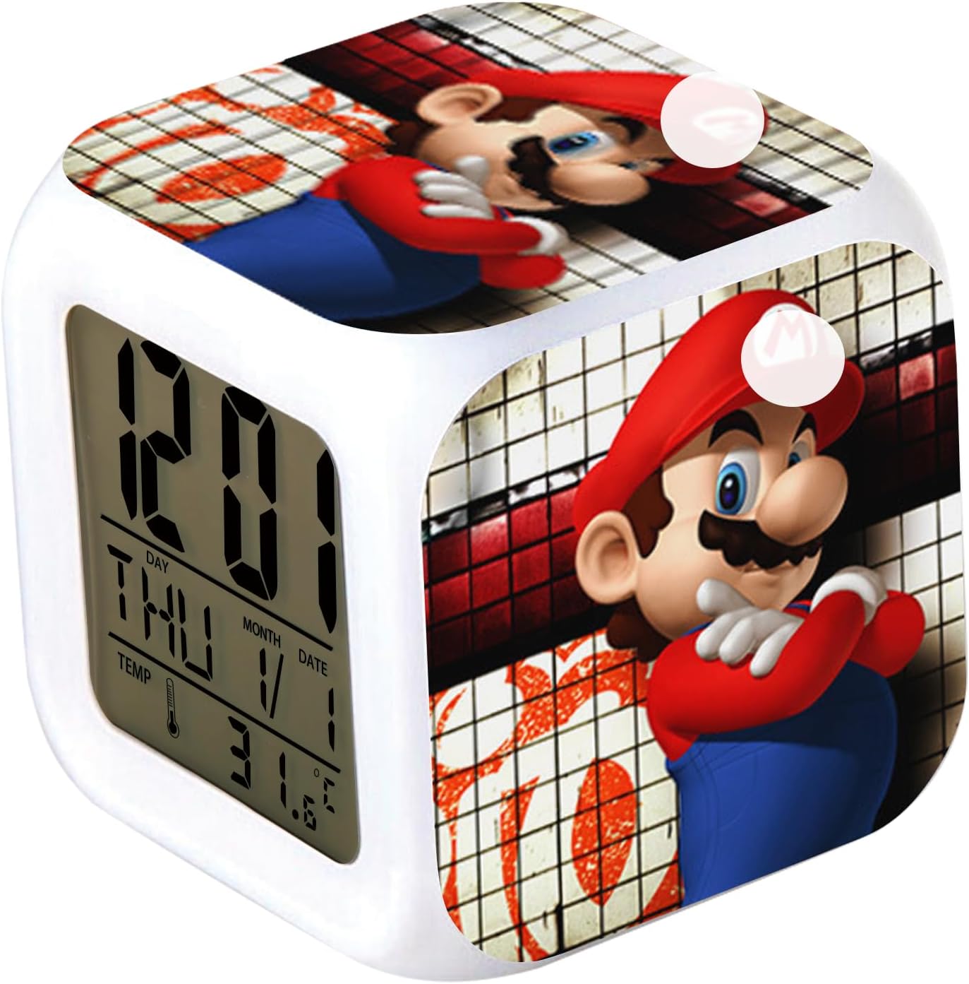 Amazon.com: R-timer Mario 7 Colors Change Digital Alarm Clock with Time ...
