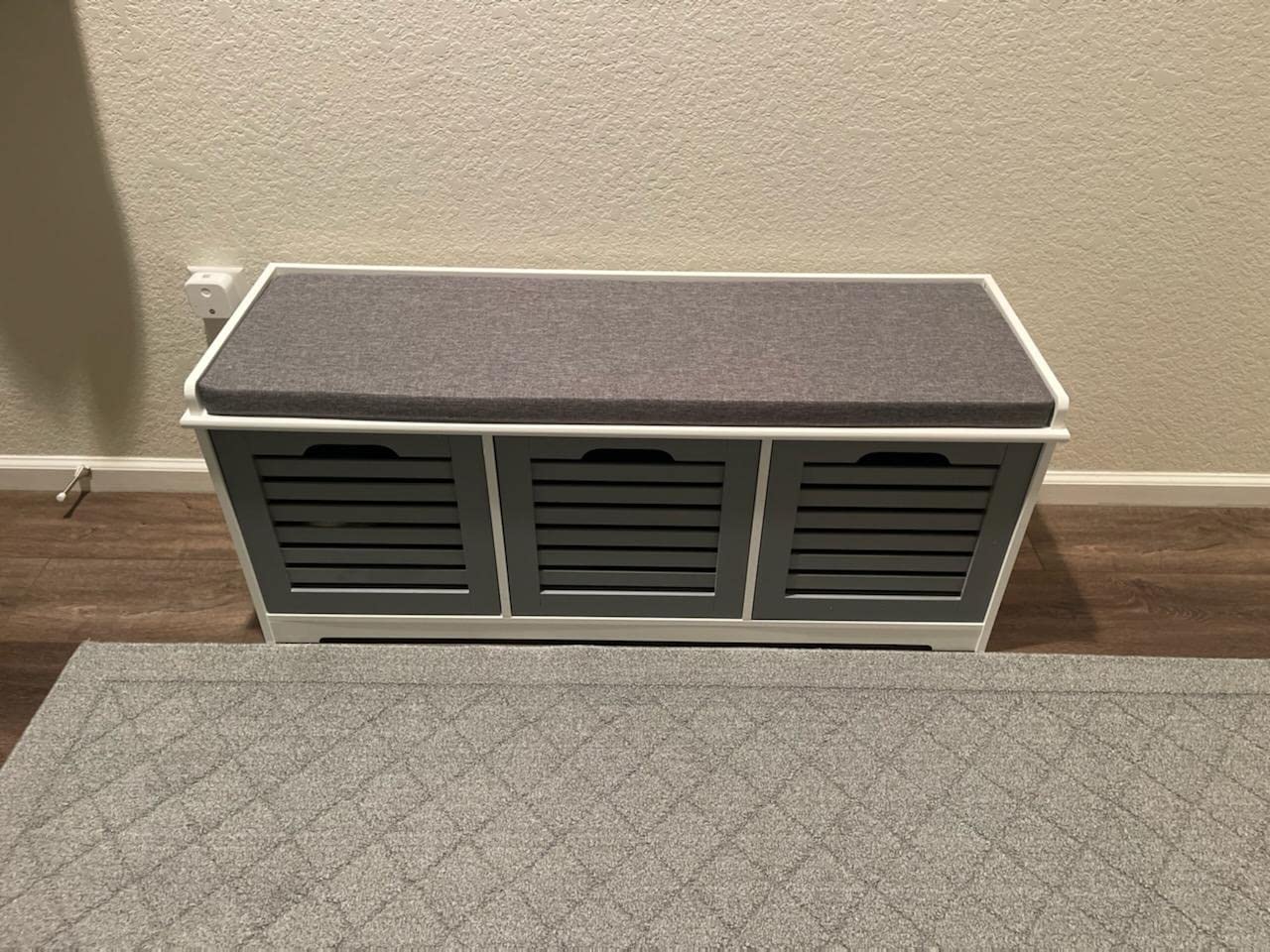 $19/mo - Finance Haotian FSR23-W, White Storage Bench with 3 Drawers ...