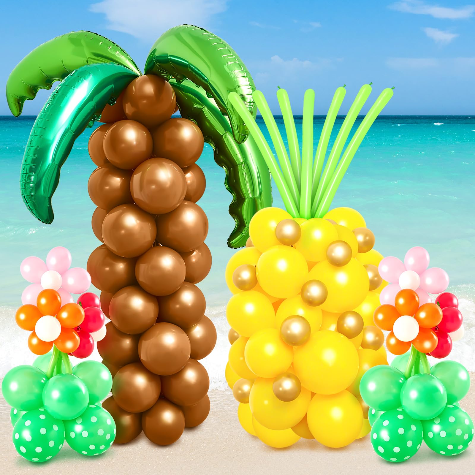 Amazon.com: Arrowbash 179 Pcs Summer Hawaiian Balloons Party ...