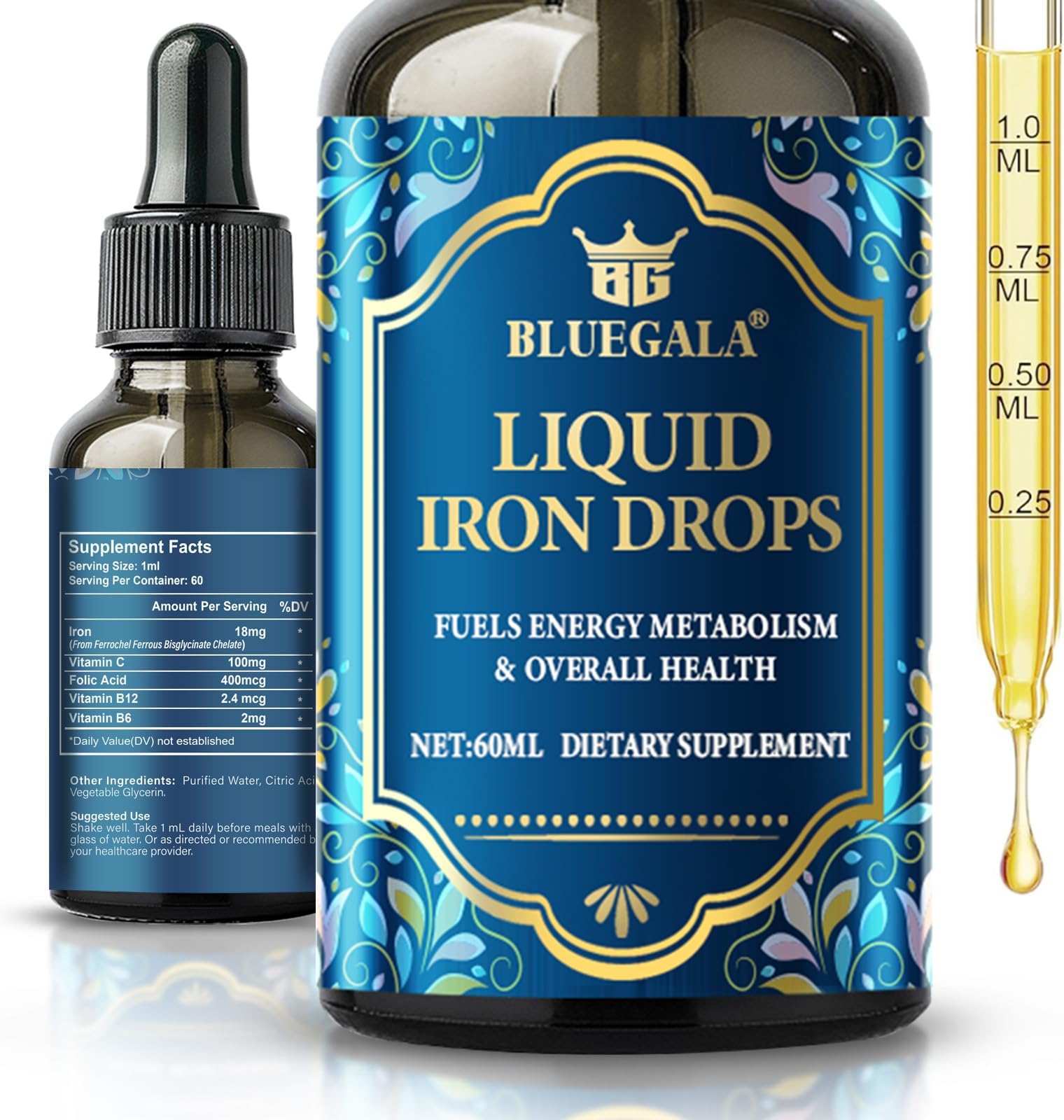 Amazon.com: Iron Drops for Women, Iron Supplement for Women & Men, Iron ...
