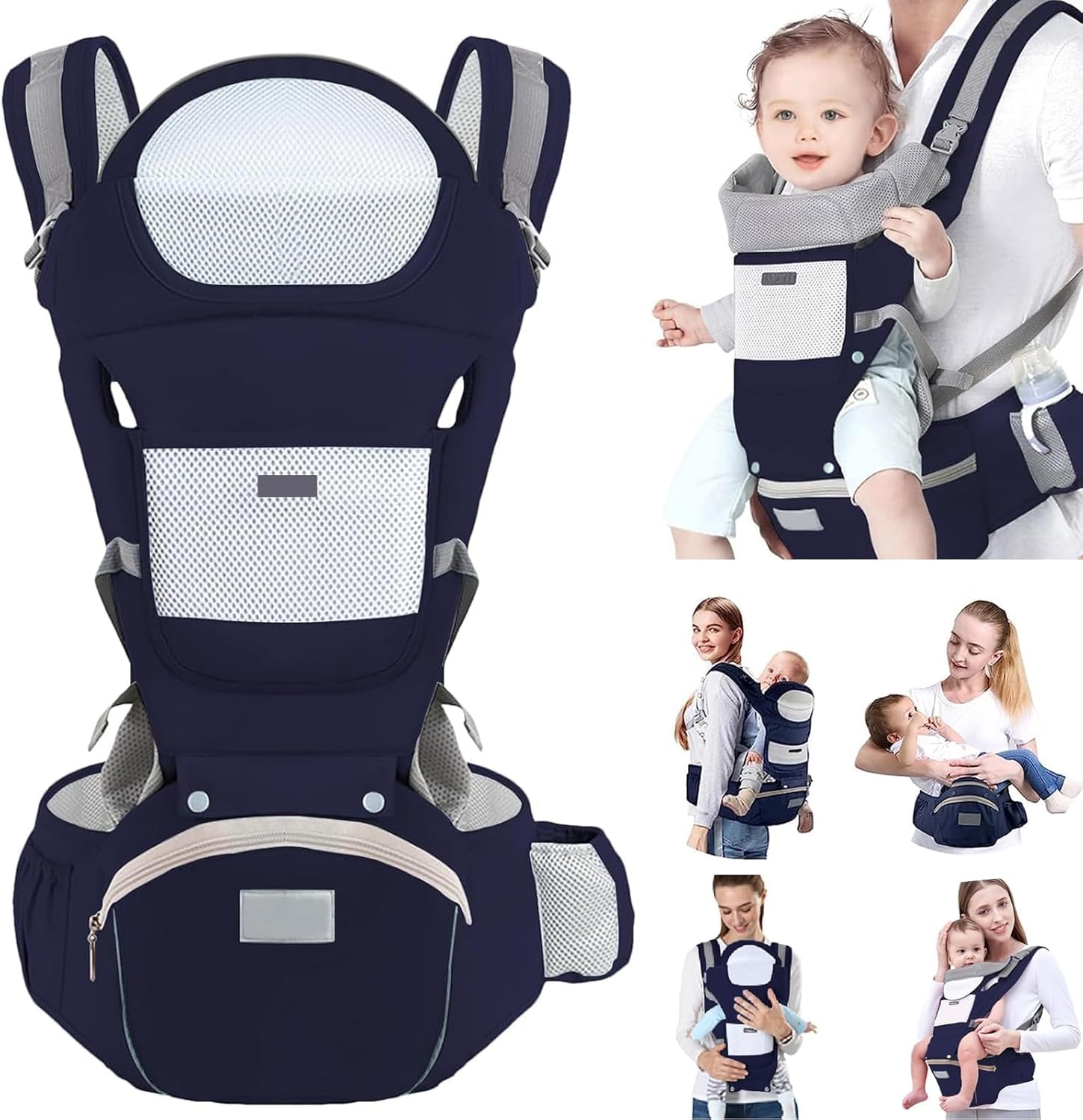 Cangurera para Bebe Ergonómica - Mochila Portabebé con Asiento de ...