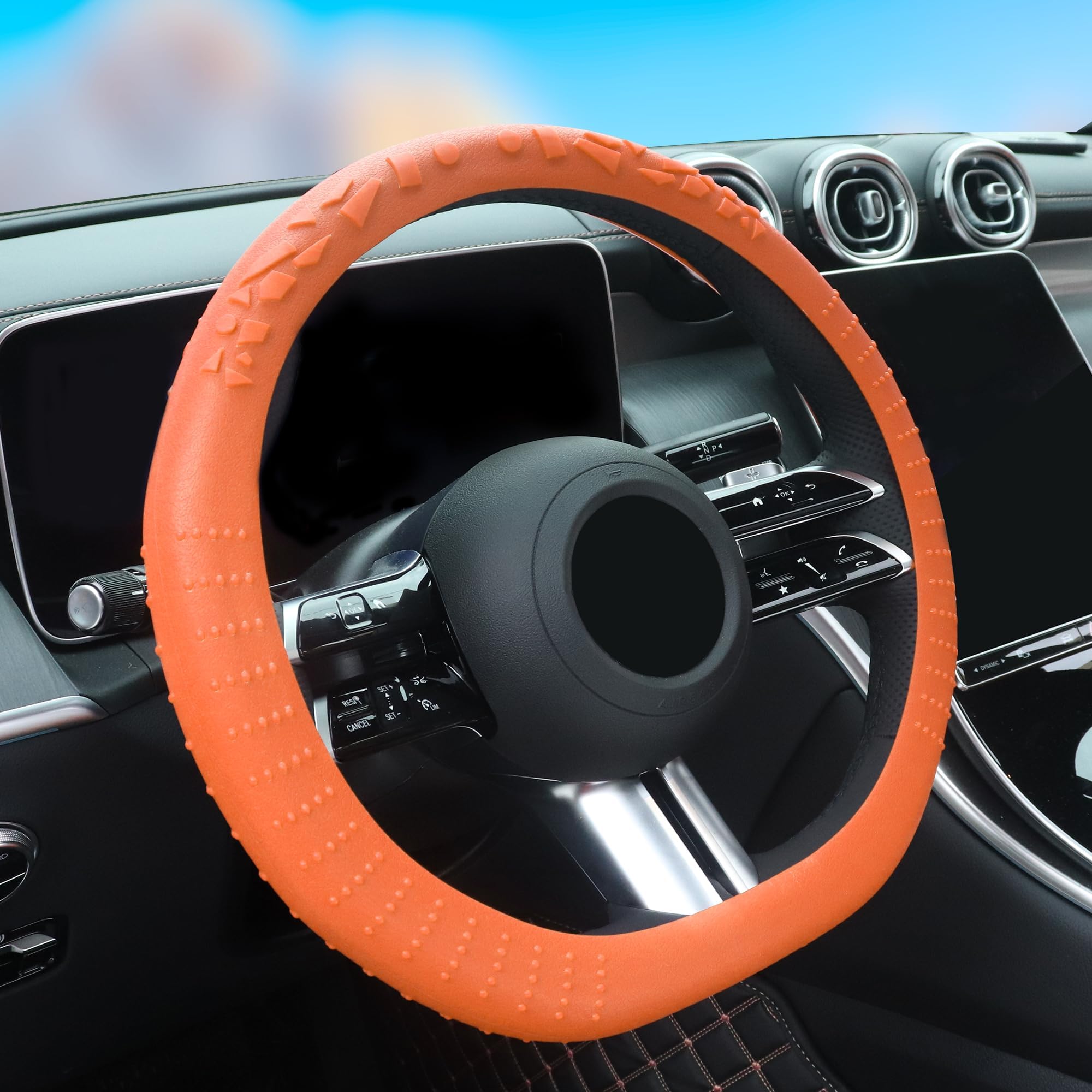 Amazon.com: Car Steering Wheel Cover,Anti-Slip Silicone Automotive ...