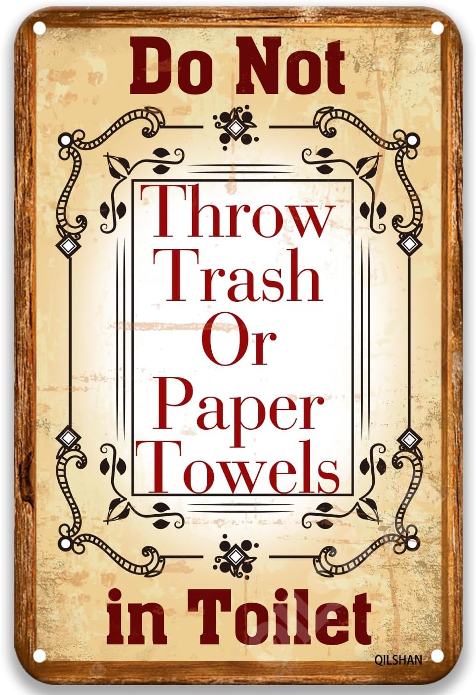 Amazon.com: Warning Do Not Throw Trash Or Paper Towels In Toilet ...