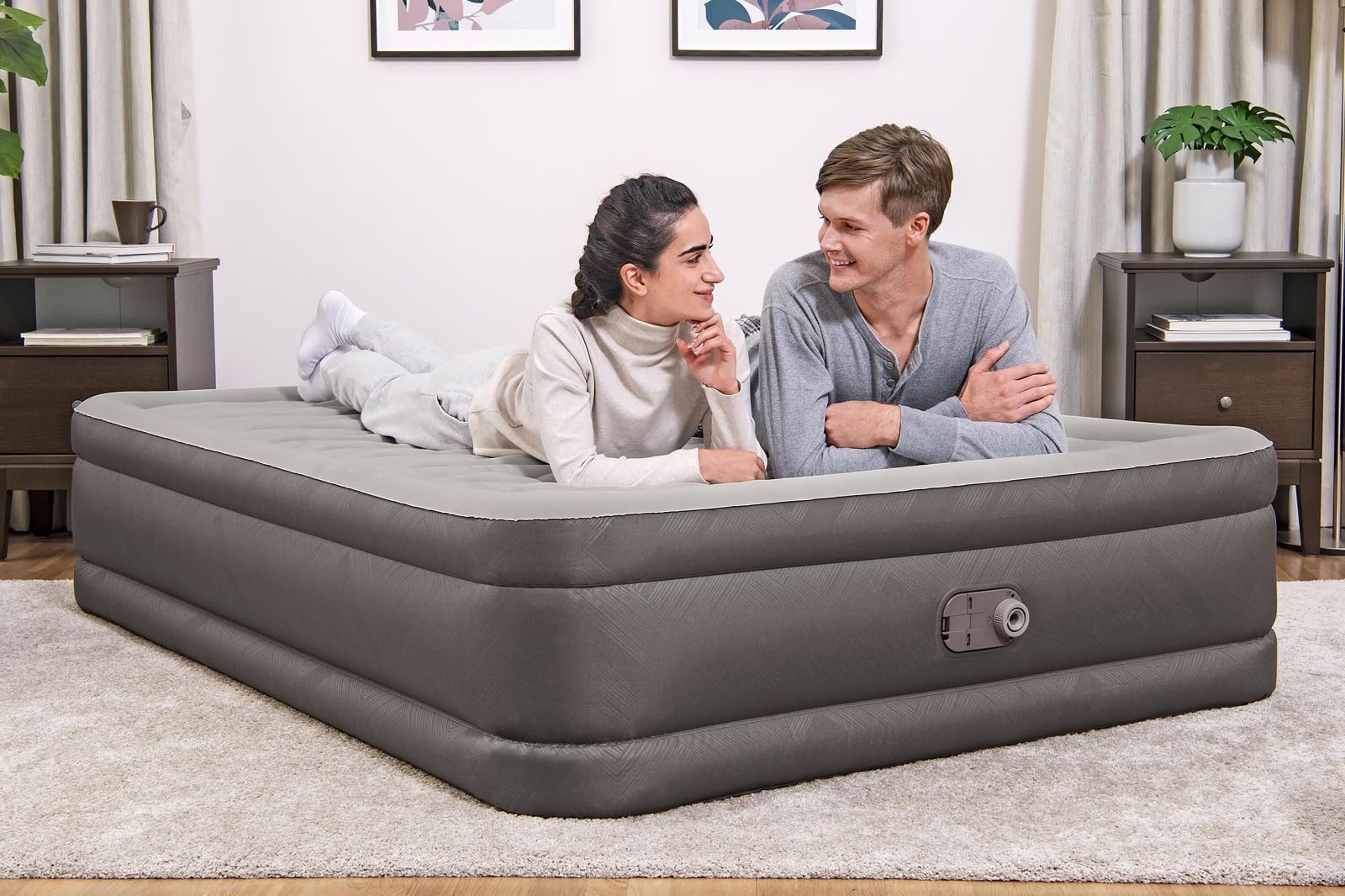 PEEDLUK Pool (Queen Inflatable Bed with Inbuilt Inflation Pump ...