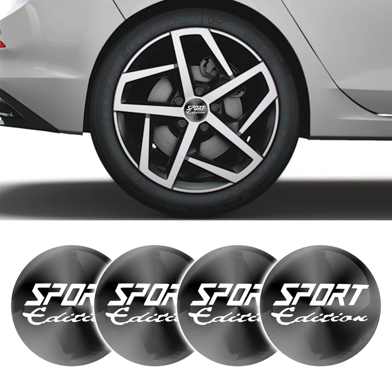 Amazon.com: MLAHUIER 4PCS Car Wheel Center Caps Stickers, Center Caps ...
