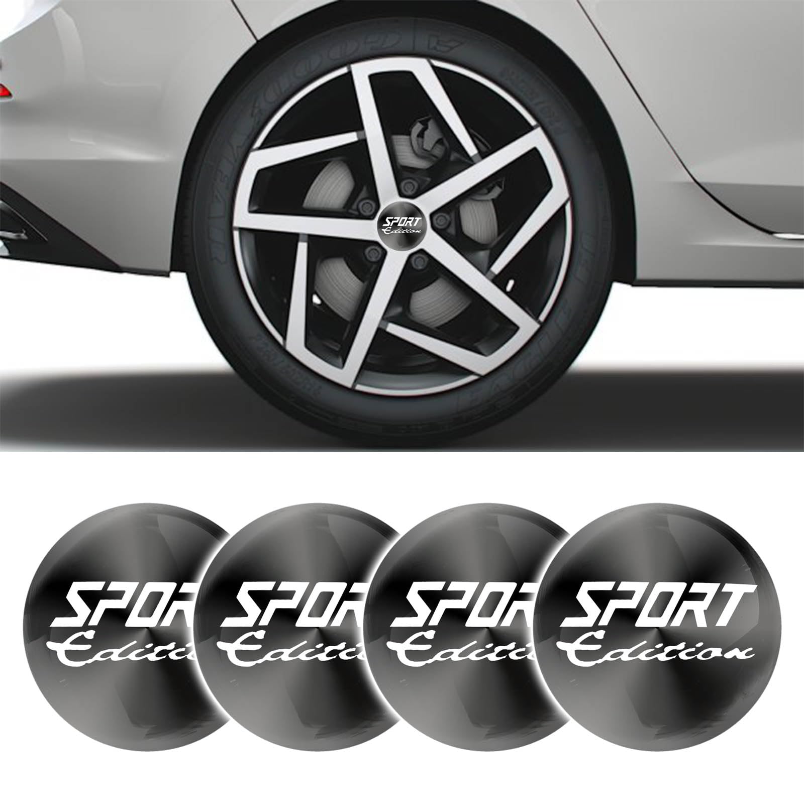 Amazon.com: MLAHUIER 4PCS Car Wheel Center Caps Stickers, Center Caps ...