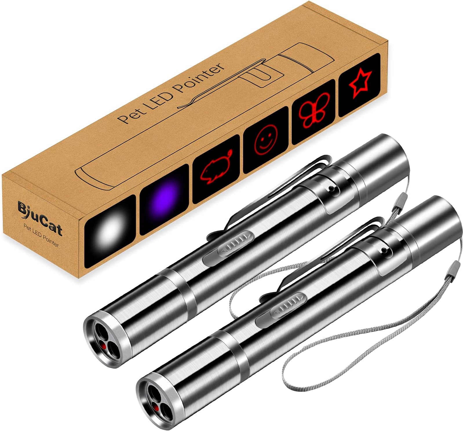 6 Stück LED Pointer Katzen Hund Spielzeug, LED Pointer Fangspiel ...