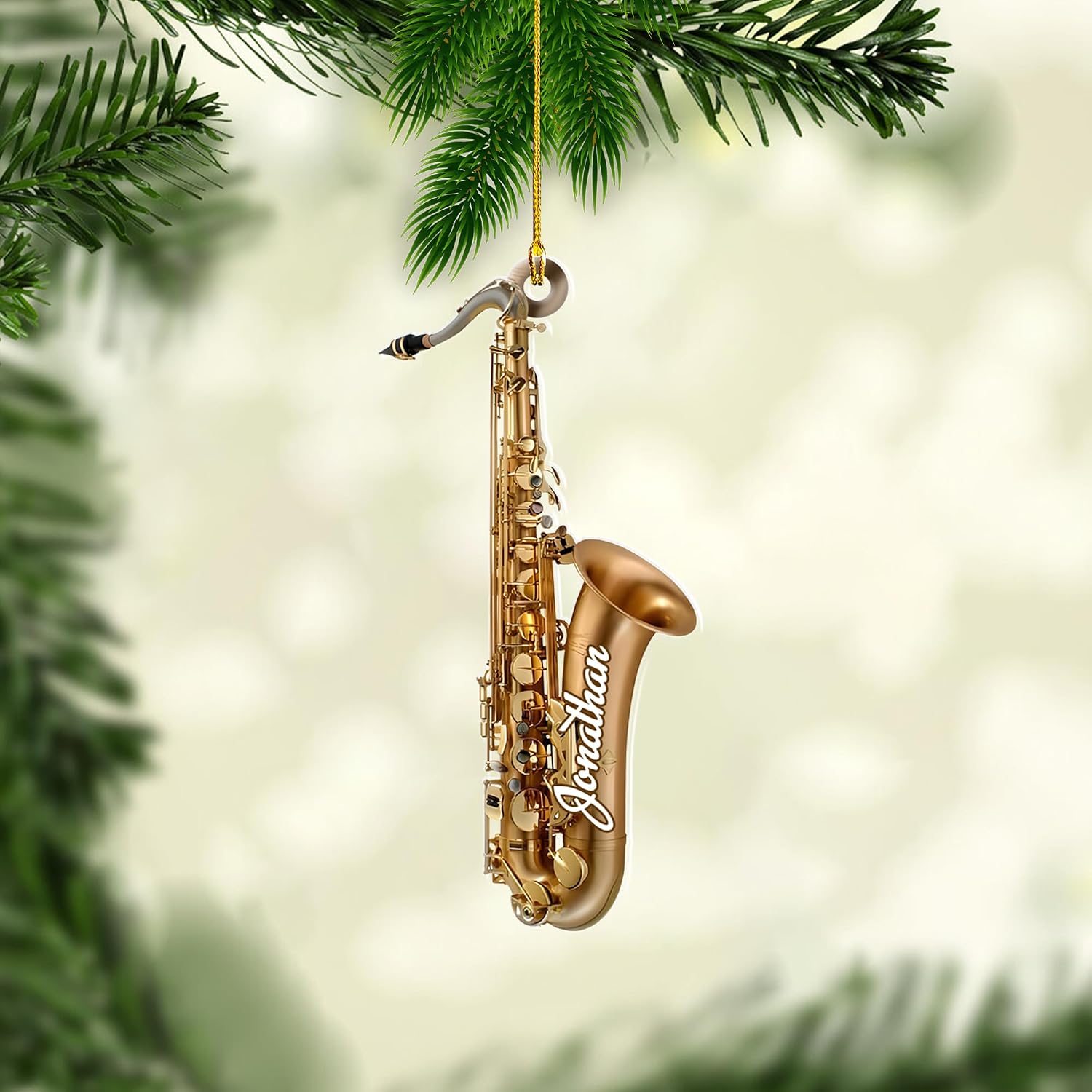 Amazon.com: Personalized Saxophone Ornament 2024, Custom Name Saxophone ...