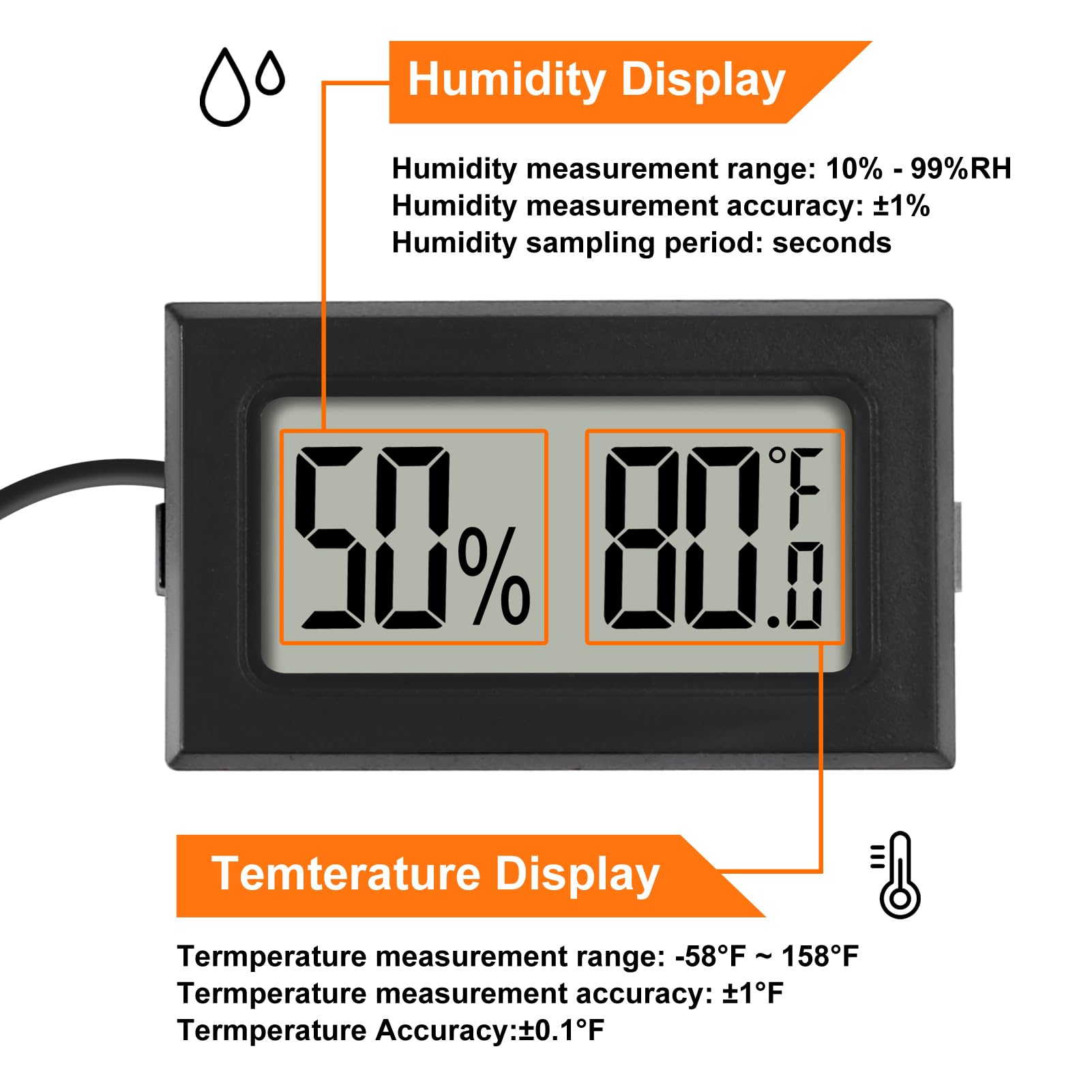 Snapklik.com : 6Pcs Mini Digital Thermometer Hygrometer Gauge Indoor
