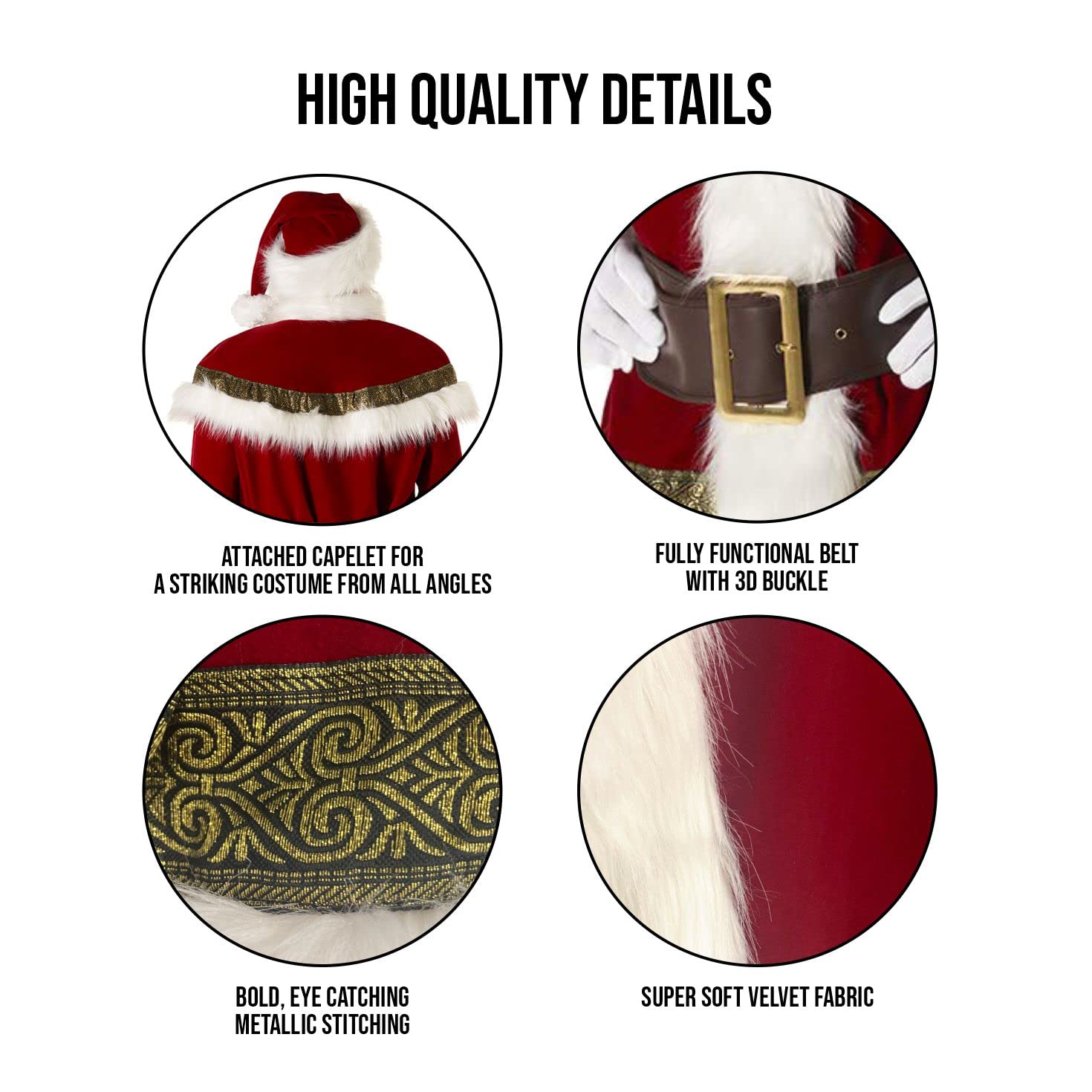 Morph Deluxe Santa Claus Costume for Men, Professional Santa Suit ...