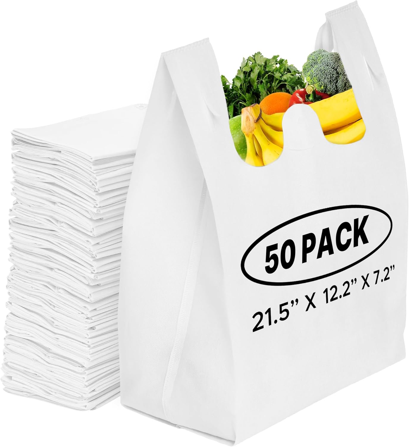 Amazon.com - Simply Cool 50 Pack Reusable Eco-Friendly Grocery T-Shirt ...