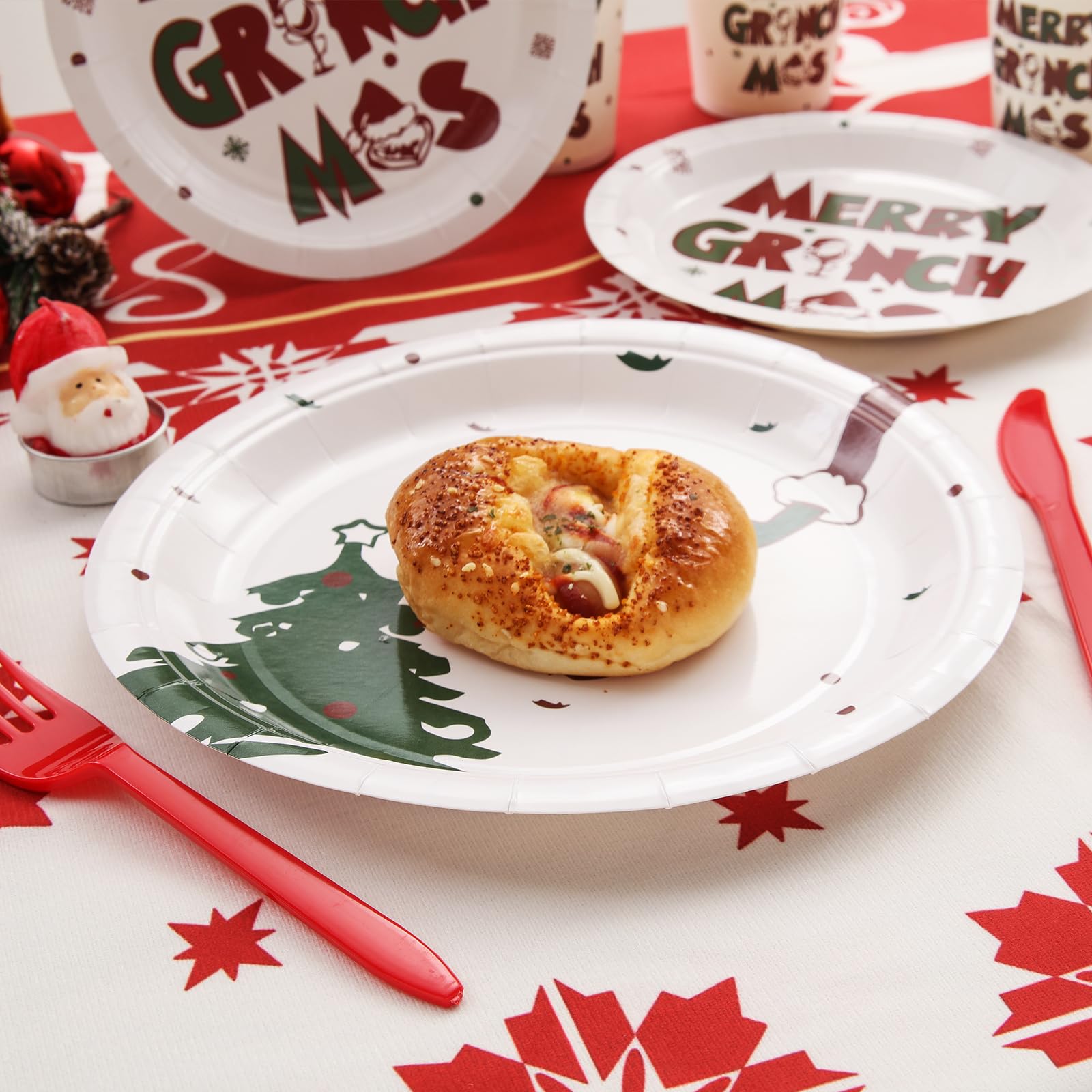 Snapklik.com : 180 Pcs Christmas Paper Dinnerware Set, Disposable ...