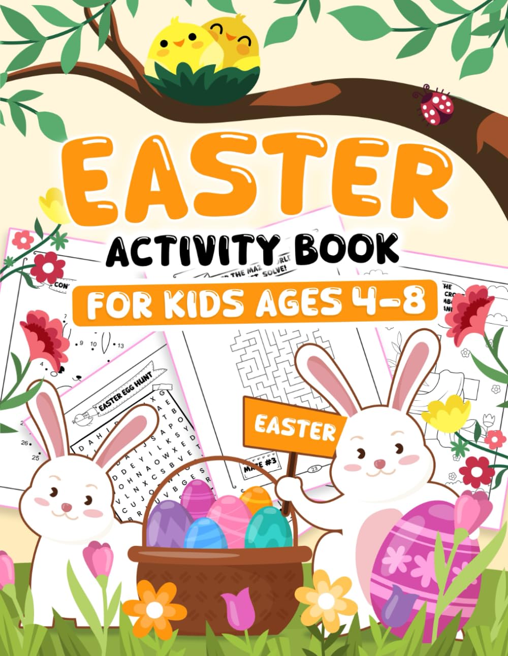 Easter Acitivity Book for Kids Age 4-8: Coloring, Find the Difference ...